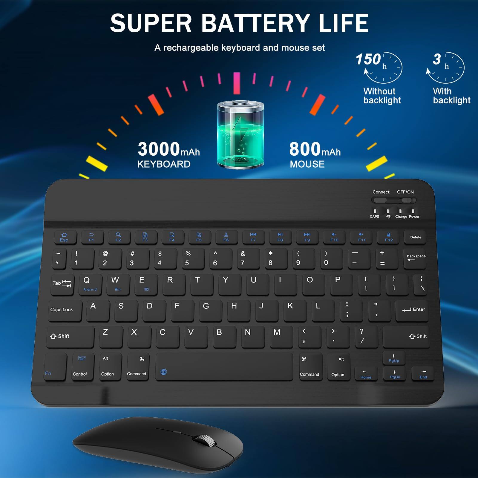 Pacoar Cade Rechargeable And Mouse Combo Universal Ultra slim Wireless ...