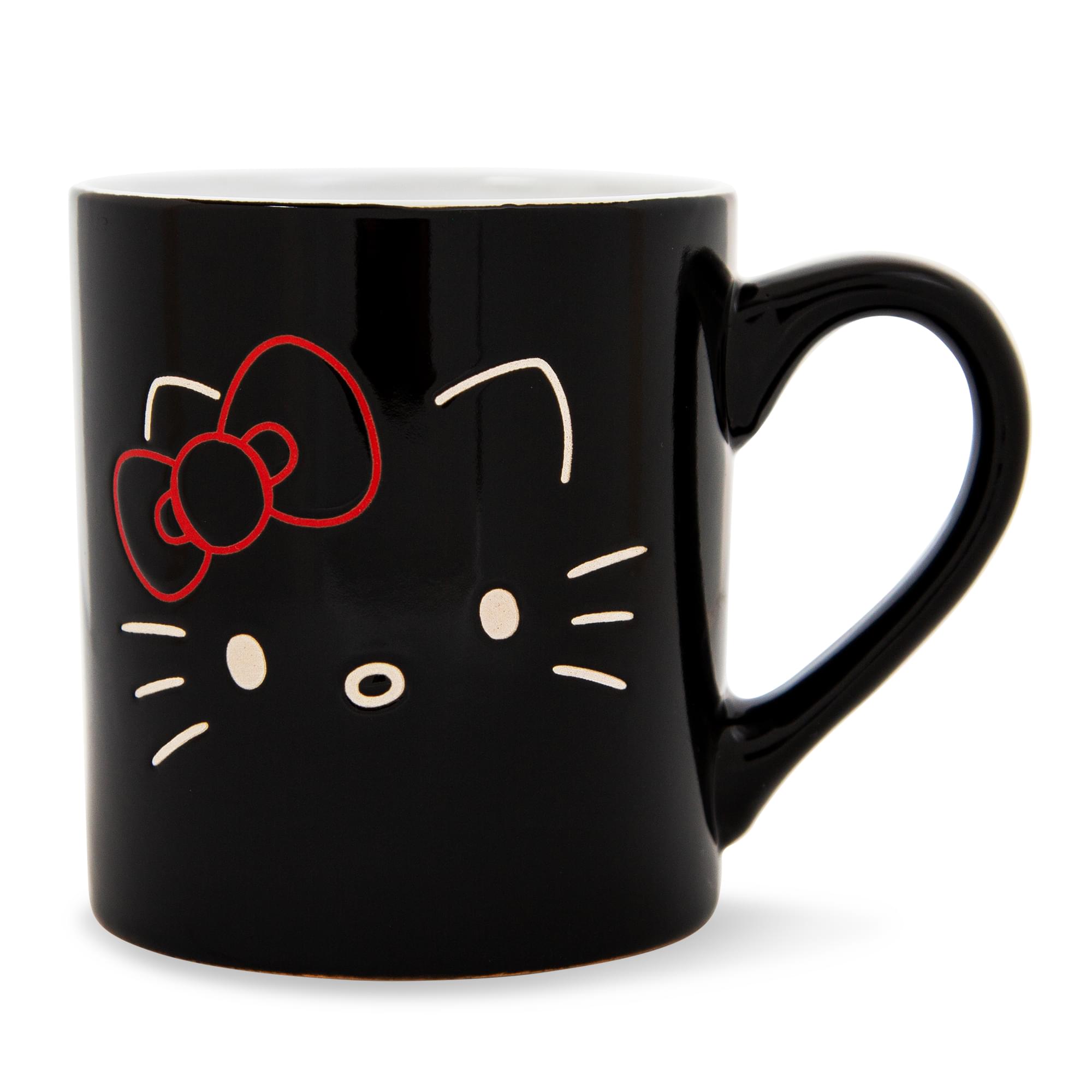 Silver Buffalo Sanrio Hello Kitty Outline Wax Resist Ceramic Mug ...