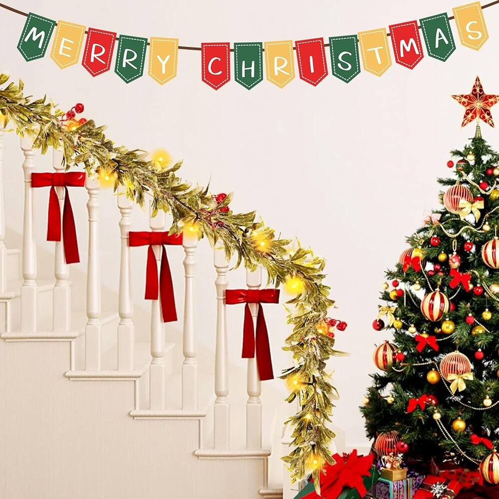 PARKER SLATER 6FT Pre Lit Mistletoe Christmas Garland with 20 LED ...