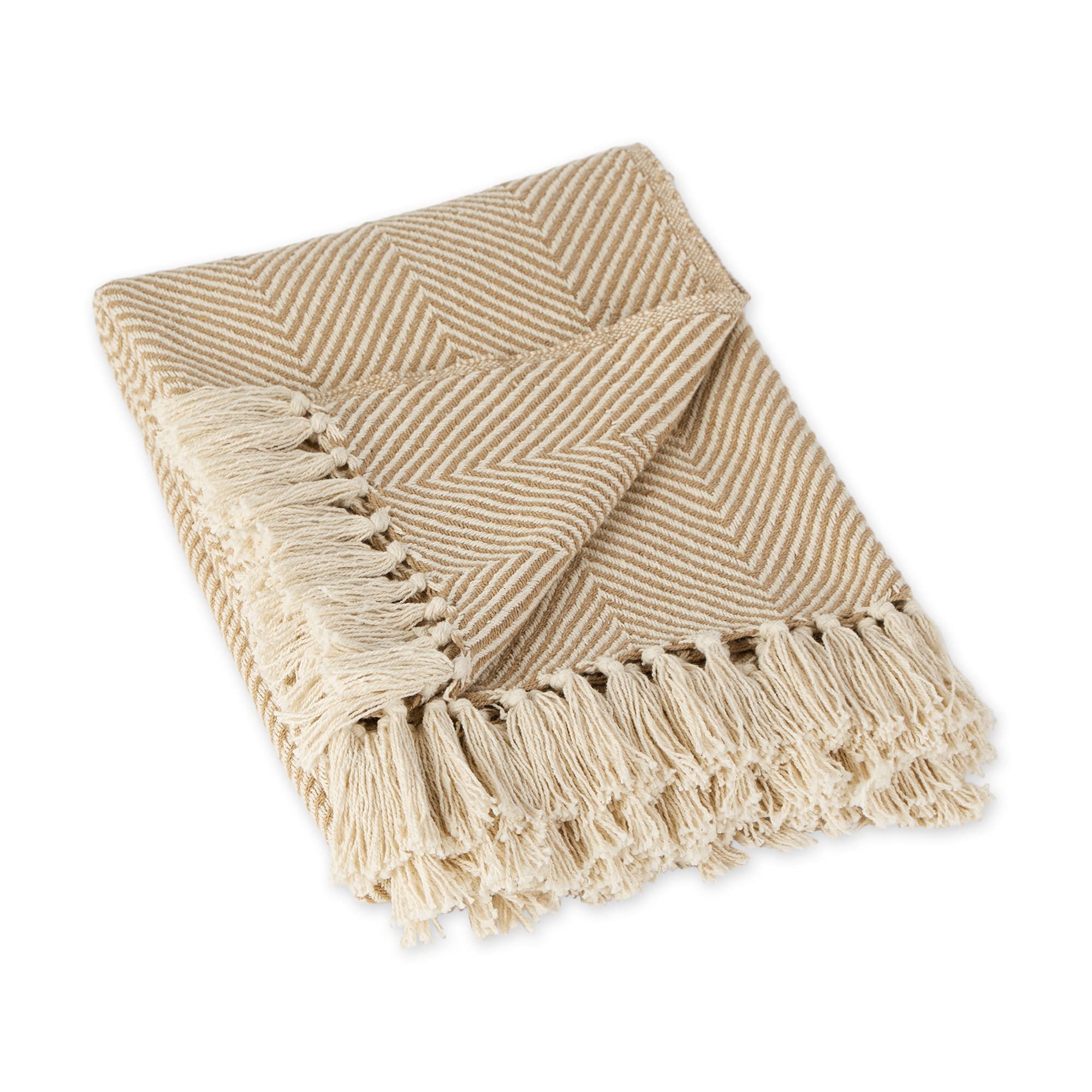 Dapper Styles Rustic Farmhouse Cotton Chevron Blanket Throw With Fringe ...