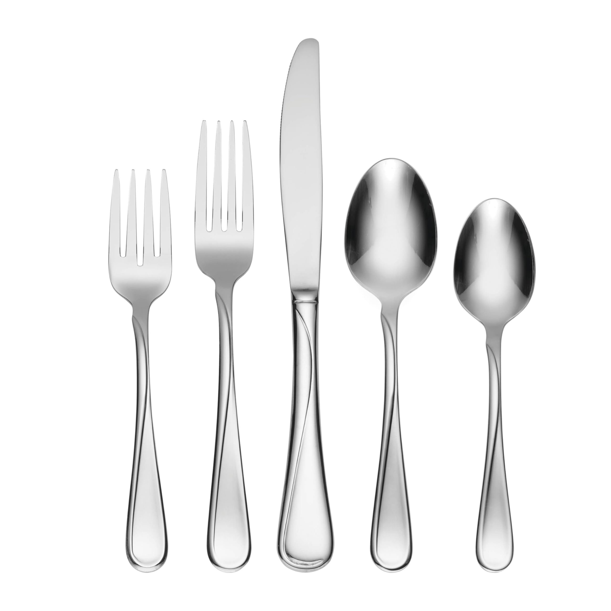 Dazzed Corner Silverware Set For 8, Flight 45 Piece Everyday Flatware ...