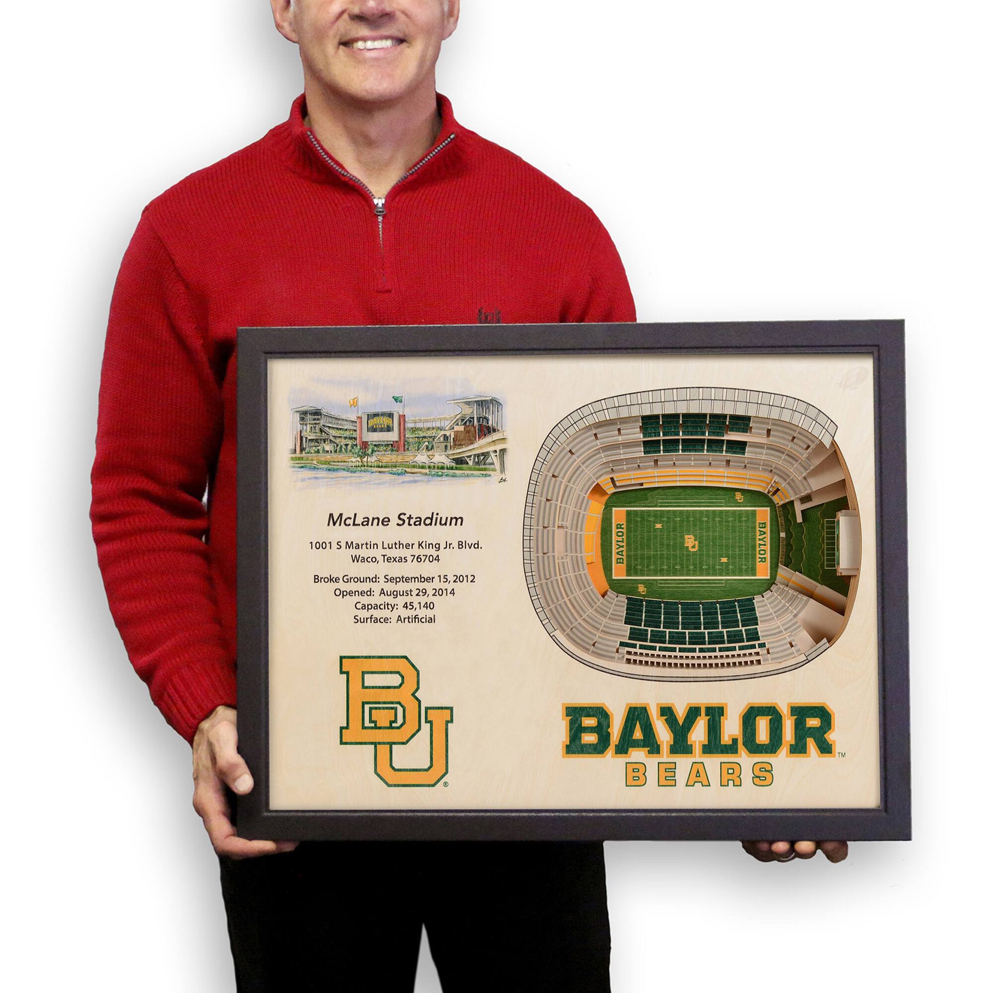 YouTheFan Baylor Bears McLane Stadium 25.5" x 19.5" Stadium Views Wall Art Multicolor 3009950 ...