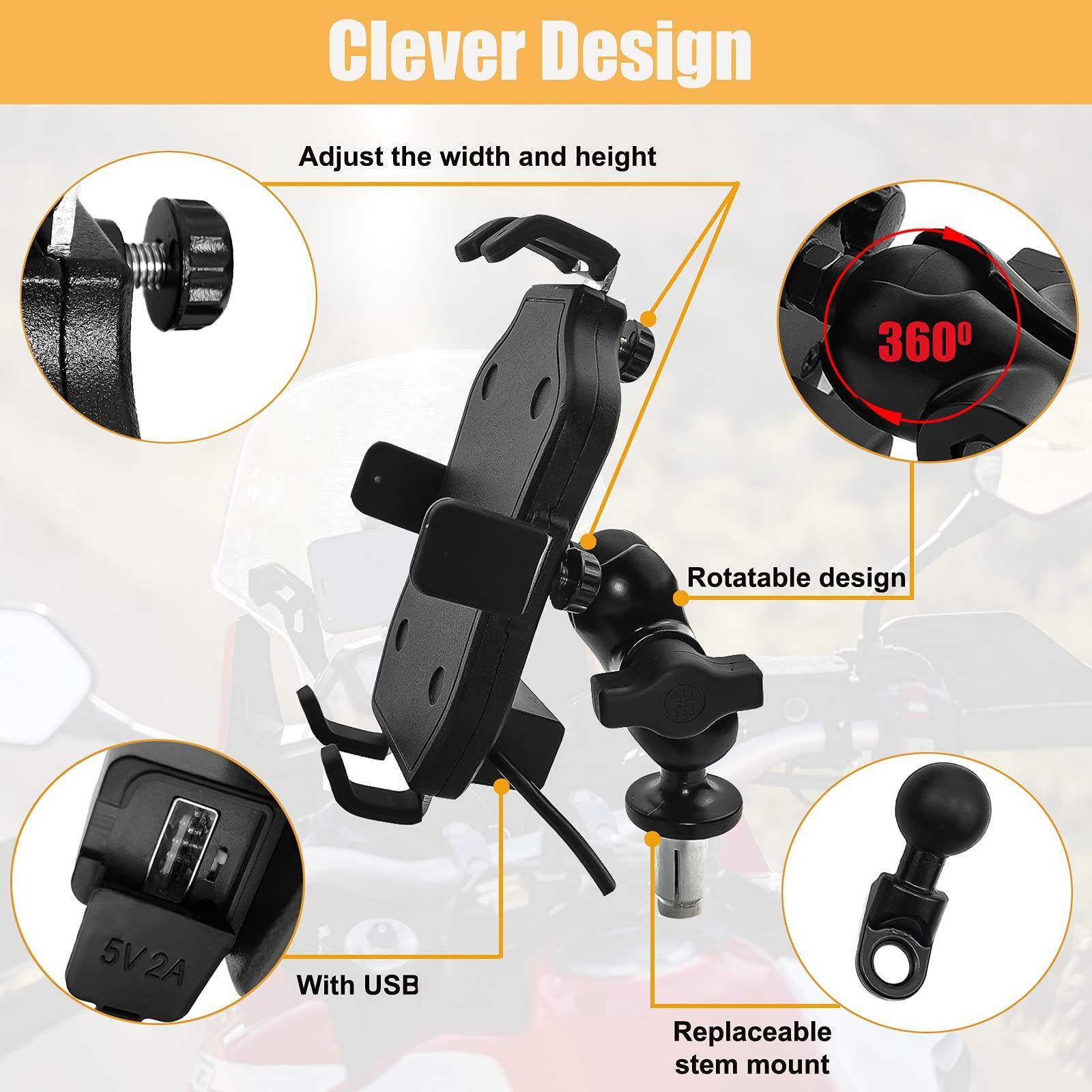 Empire DigiLabs Phone Mount With Gps Navigation Bracket Mobile Holder Stem For Suzuki Hayabusa ...