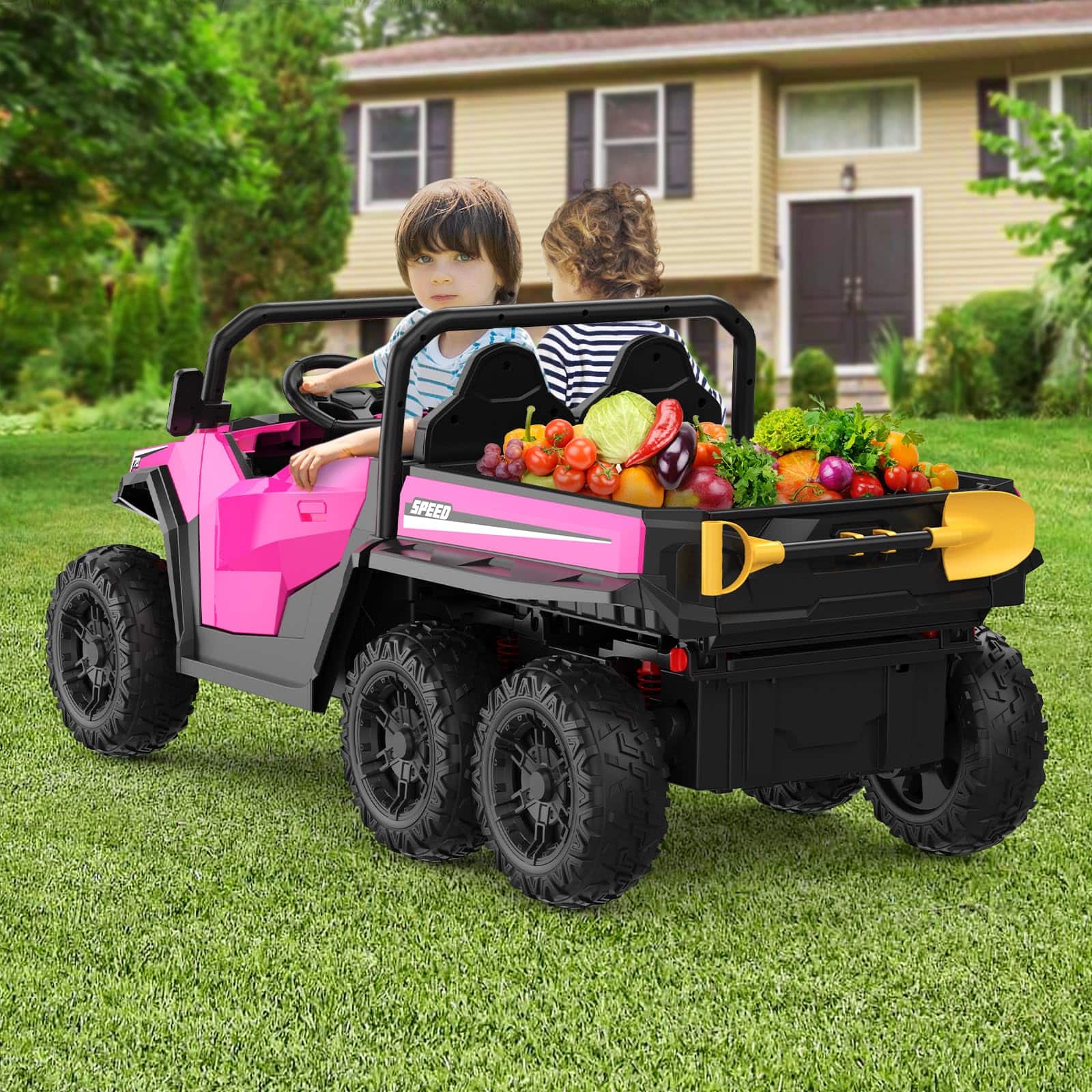 Electric Acekool - 24V 4WD 6-Wheel Ride On Dump Truck with Remote ...