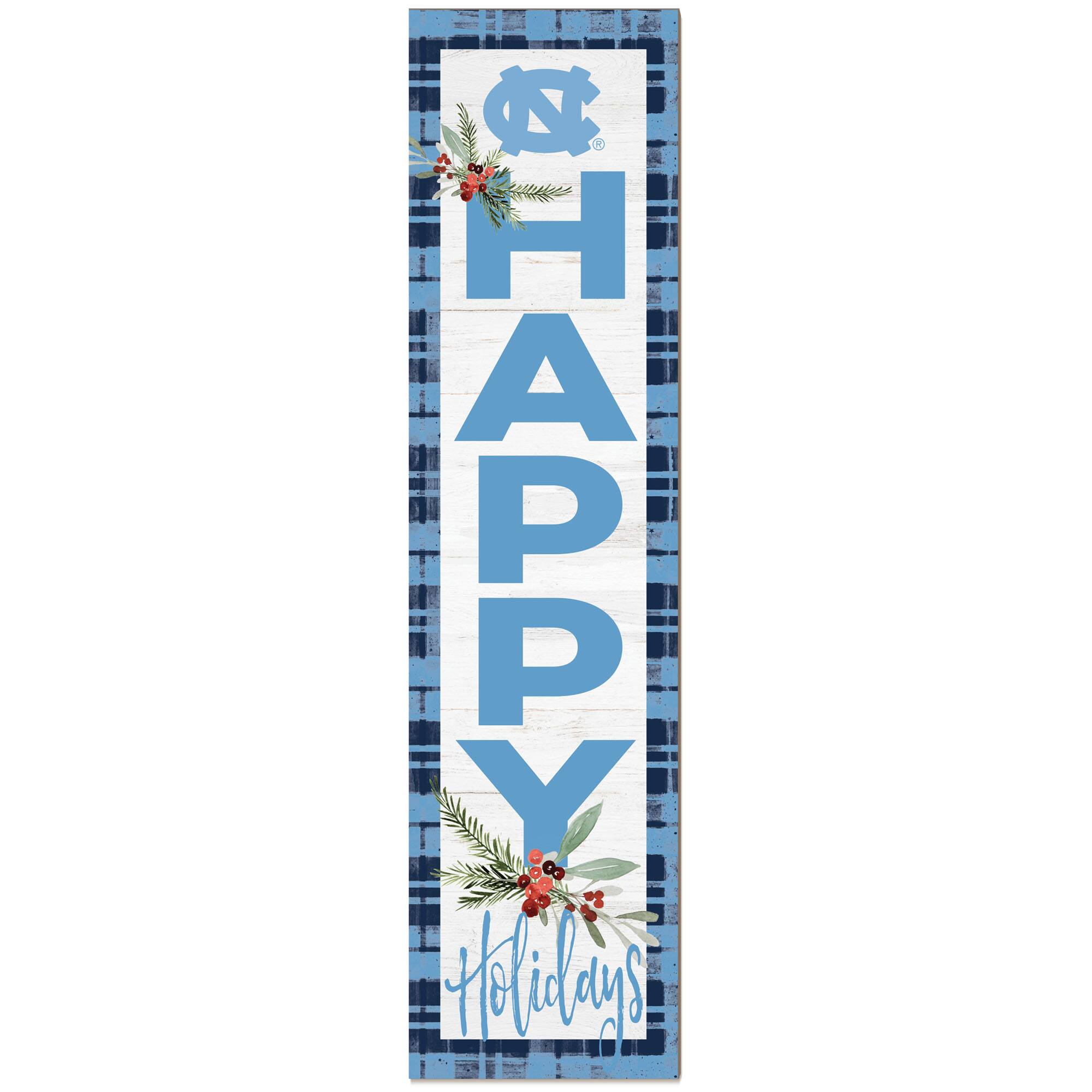 Jardine North Carolina Tar Heels 12'' x 48'' Happy Holidays Outdoor ...