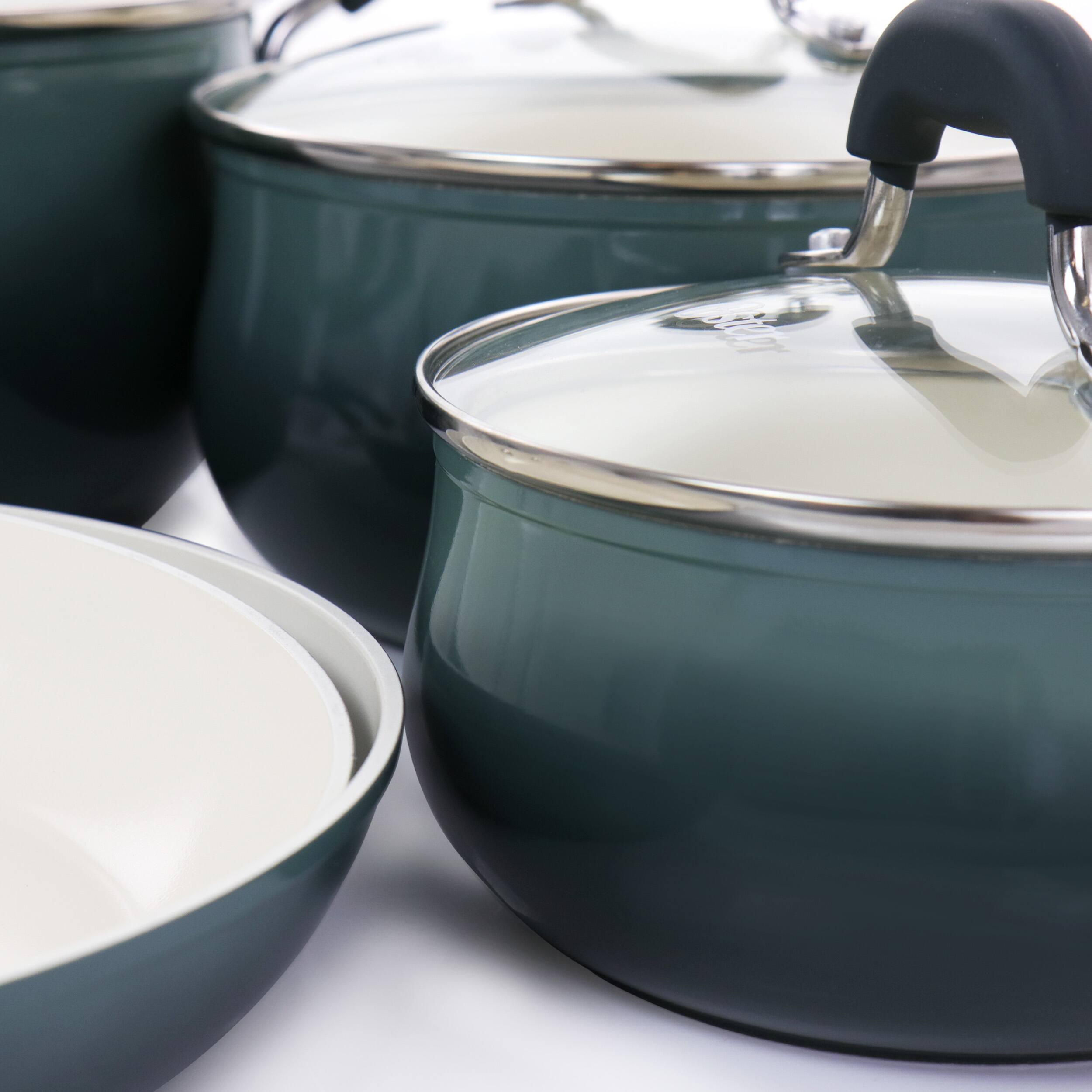 Gibson Soho Lounge Diamond 10 Piece Ceramic Nonstick Aluminum Cookware ...