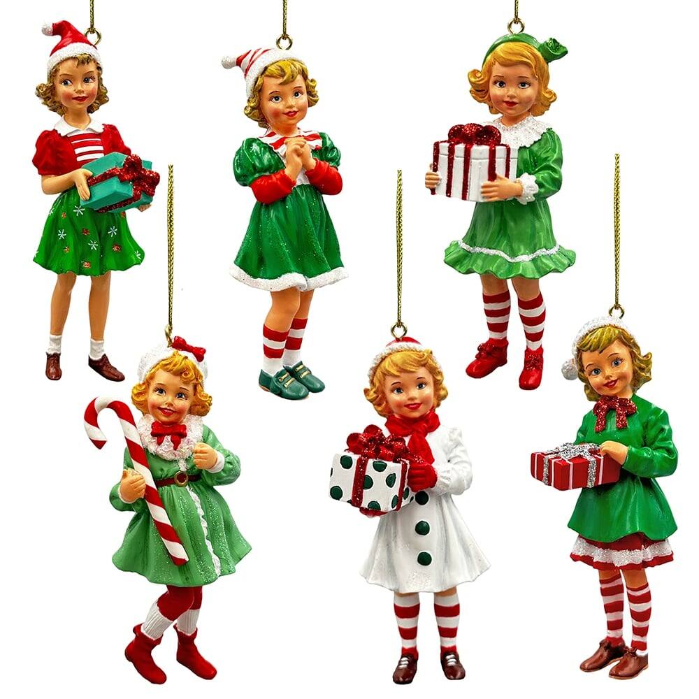 OrnamentallyYou Nostalgic Victorian Christmas Girl Charming Set of 6 ...