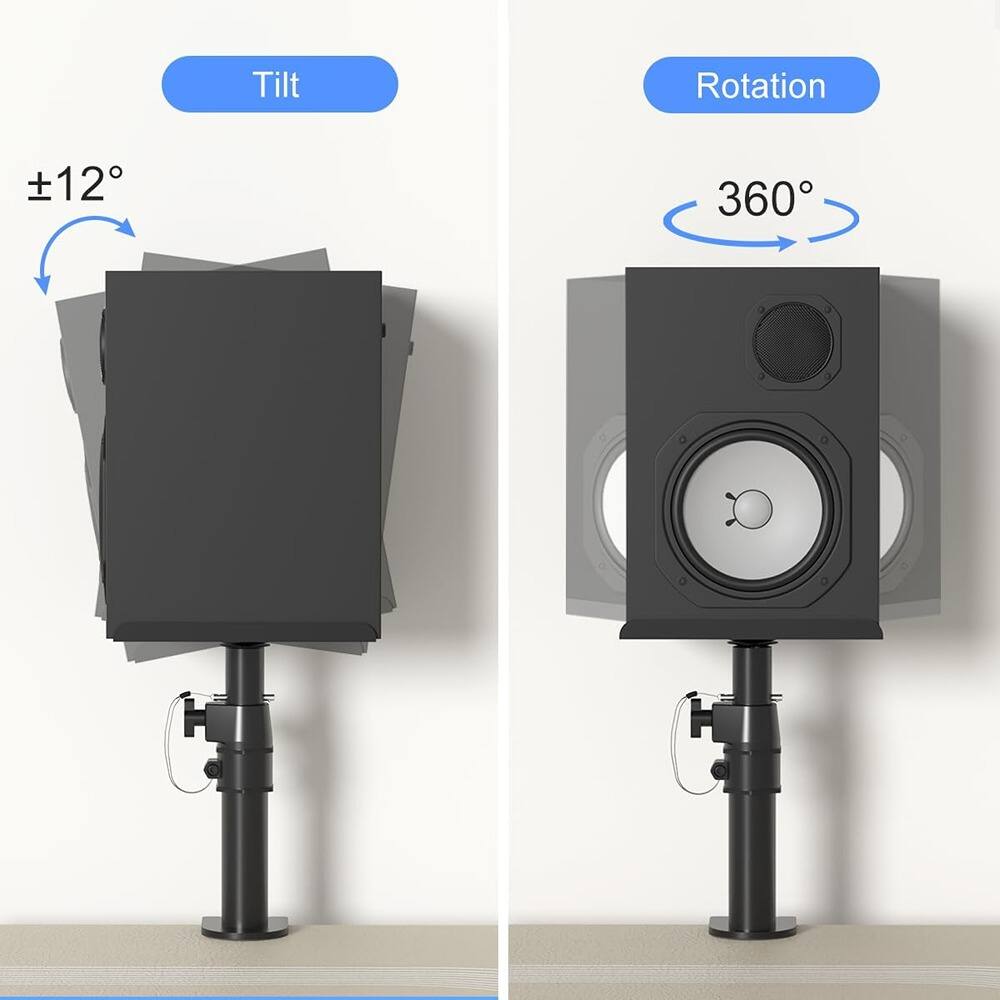 PARKER SLATER Clamp on Speaker Stand Desk Mount Set, Height Adjustment ...