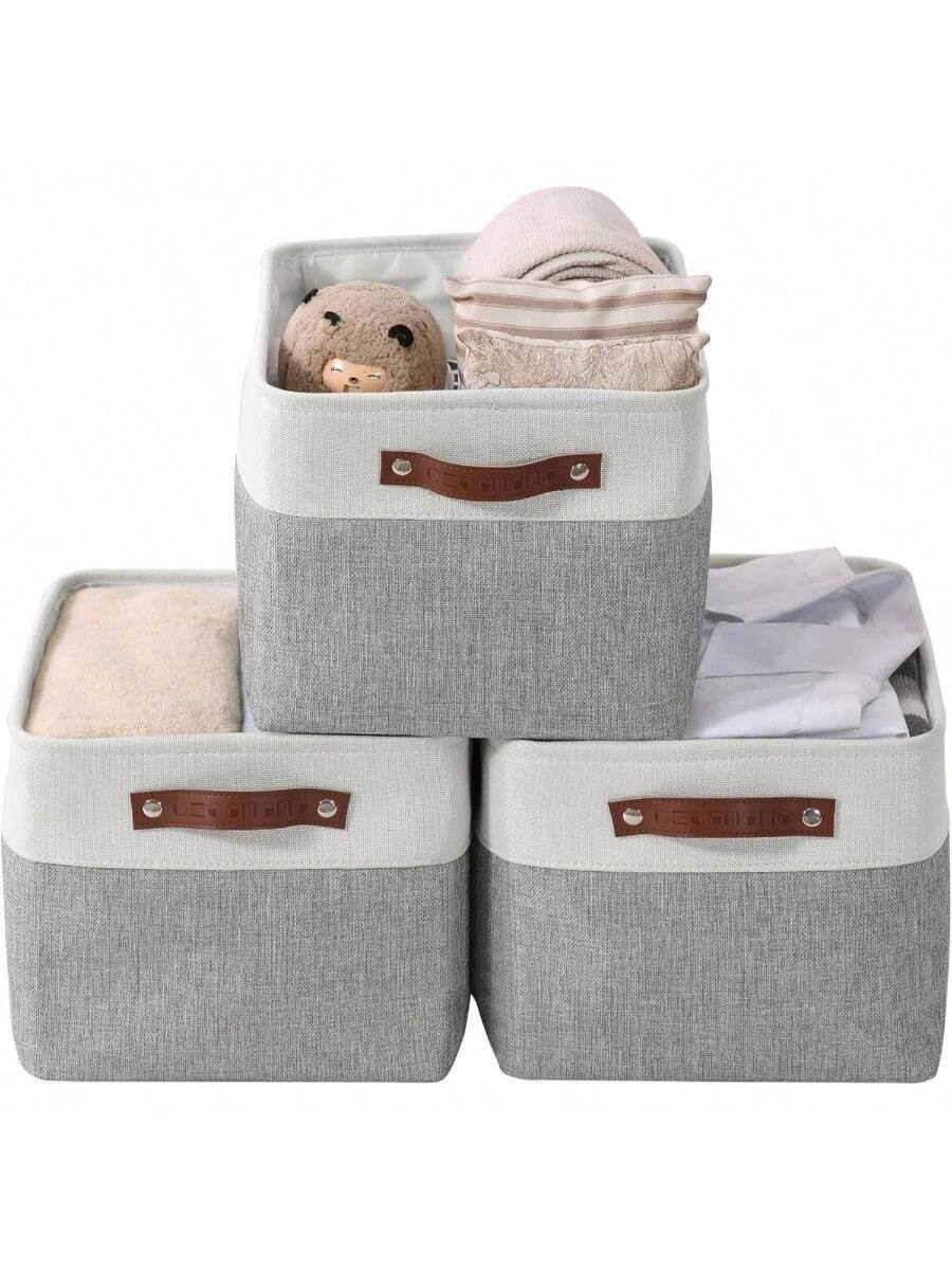 Live At Space Storage Bins Fabric Storage Baskets Shelves, Linen Closet ...