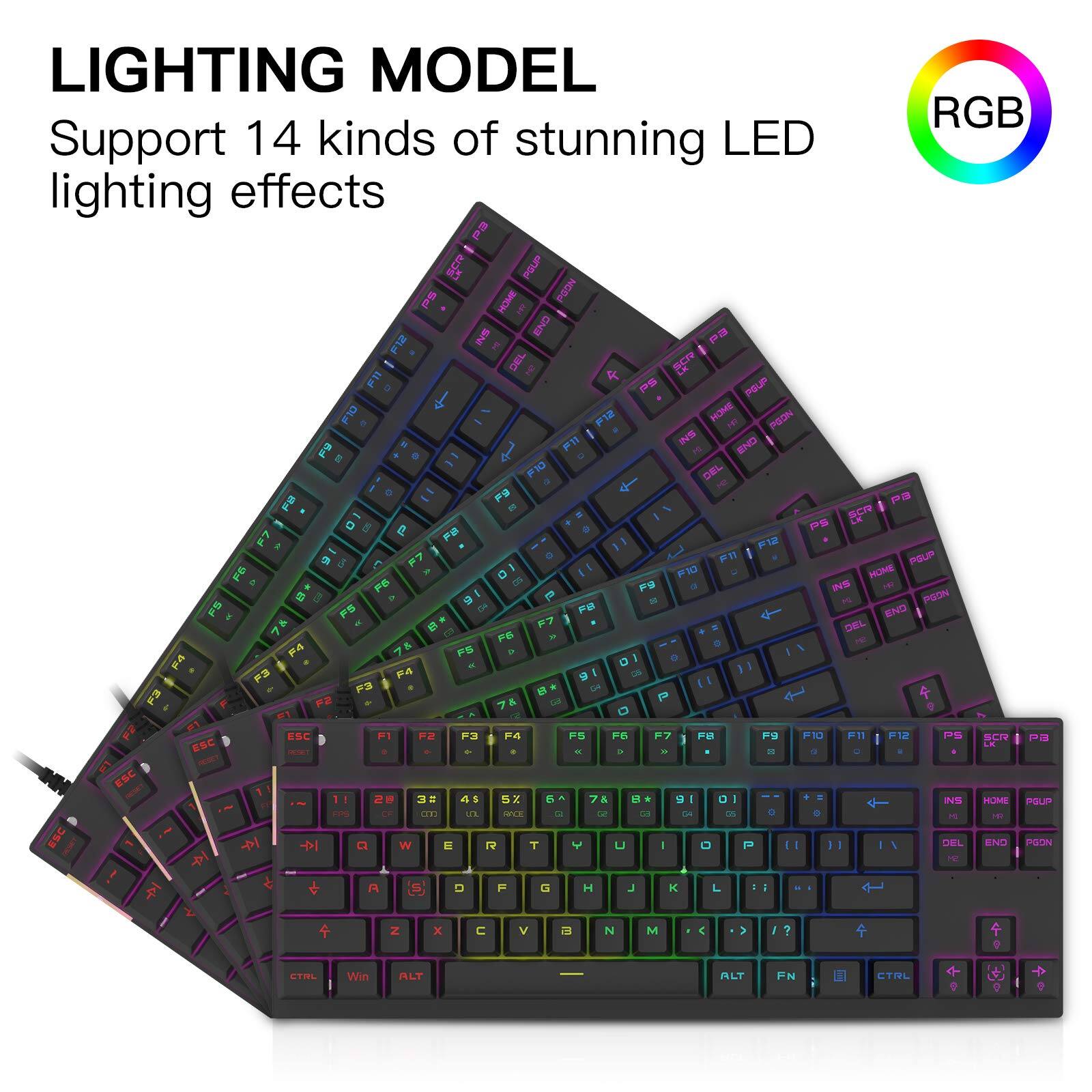 HM 1810 Professional Gaming Mechanical Rgb Led Backlit Wired With Anti ...