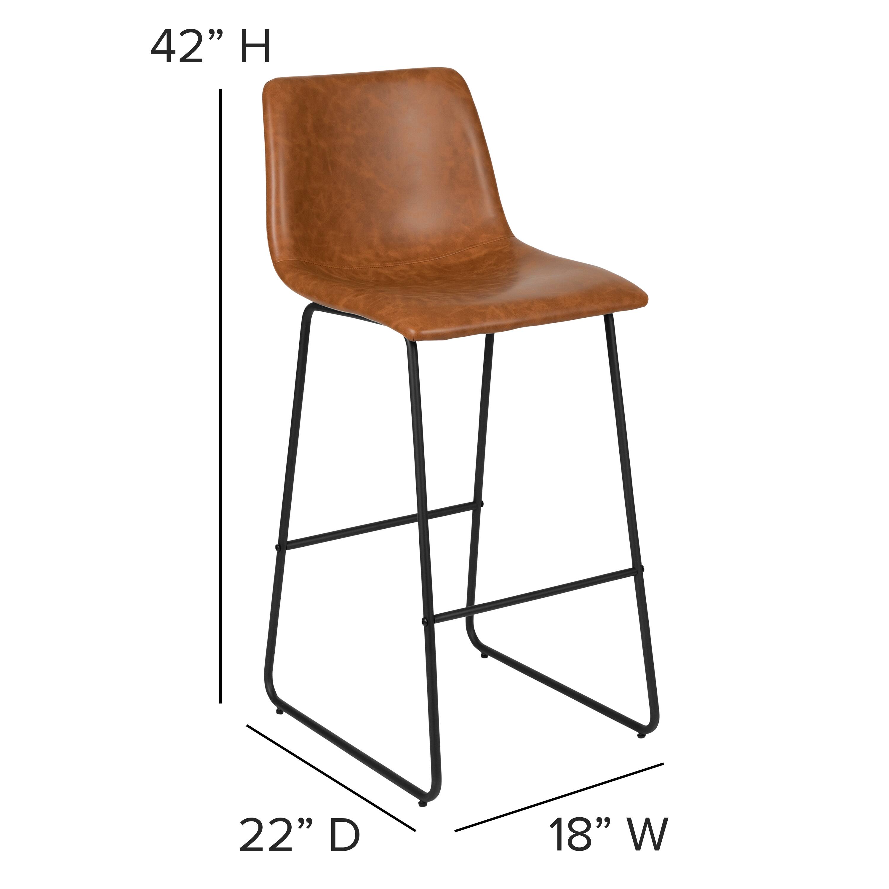 Emma + Oliver Set of 2 Kitchen Bar Height Stool 30 Inch LeatherSoft ...
