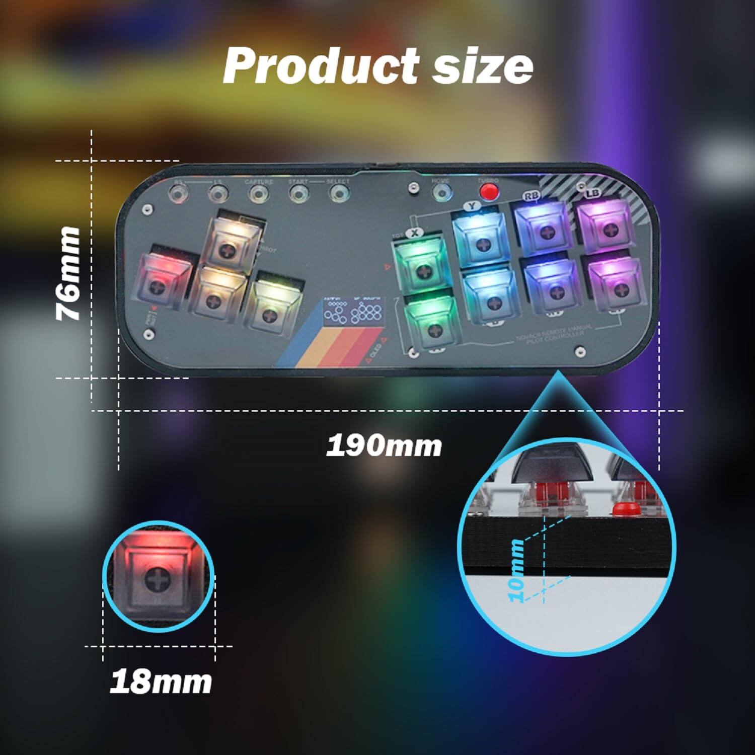 HM 1810 Flatbox Gaming Keypad Arcade Stick All button Leverless ...