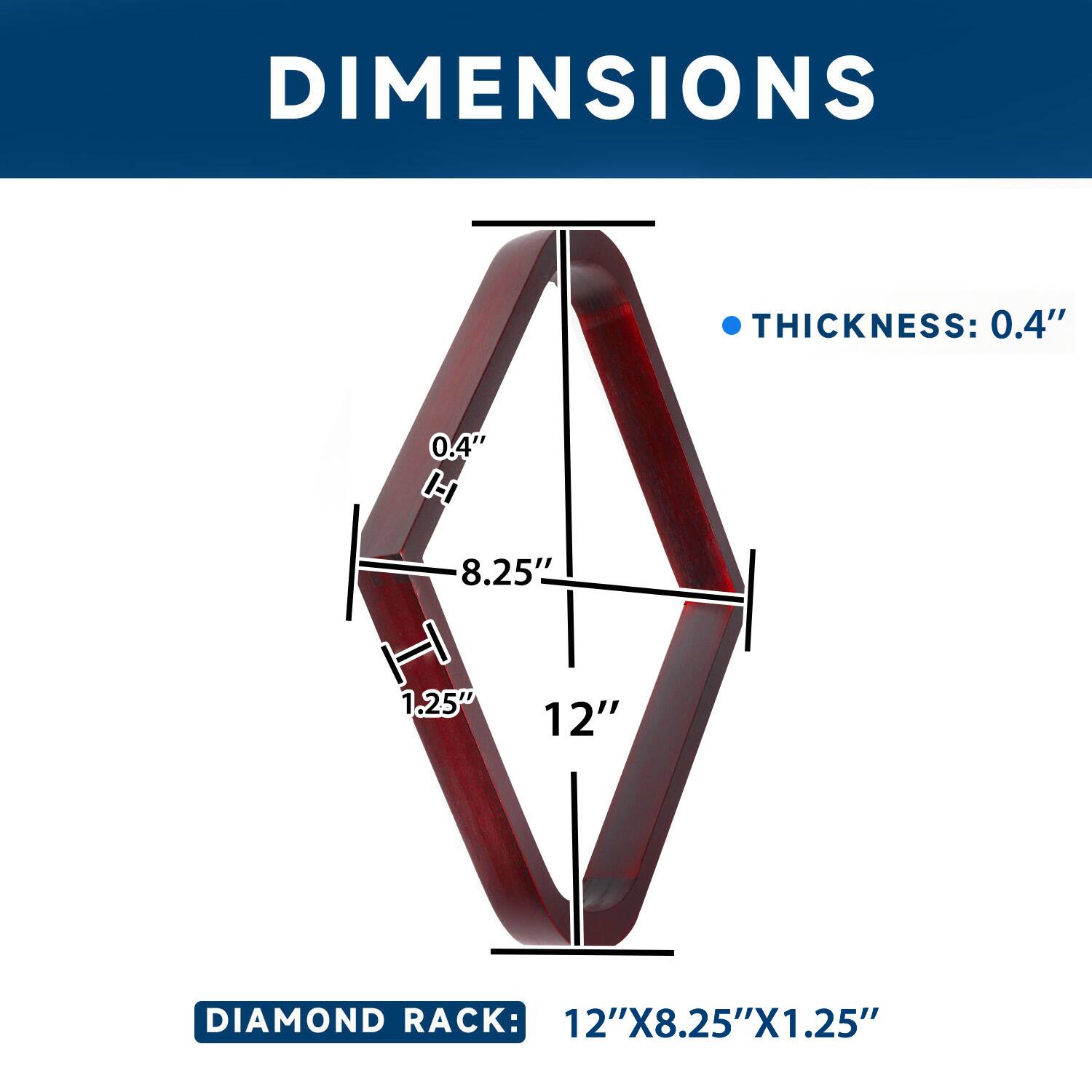 GSE Games & Sports Expert Solid Wood 9 Ball Diamond Ball Rack for 2 1/4 ...