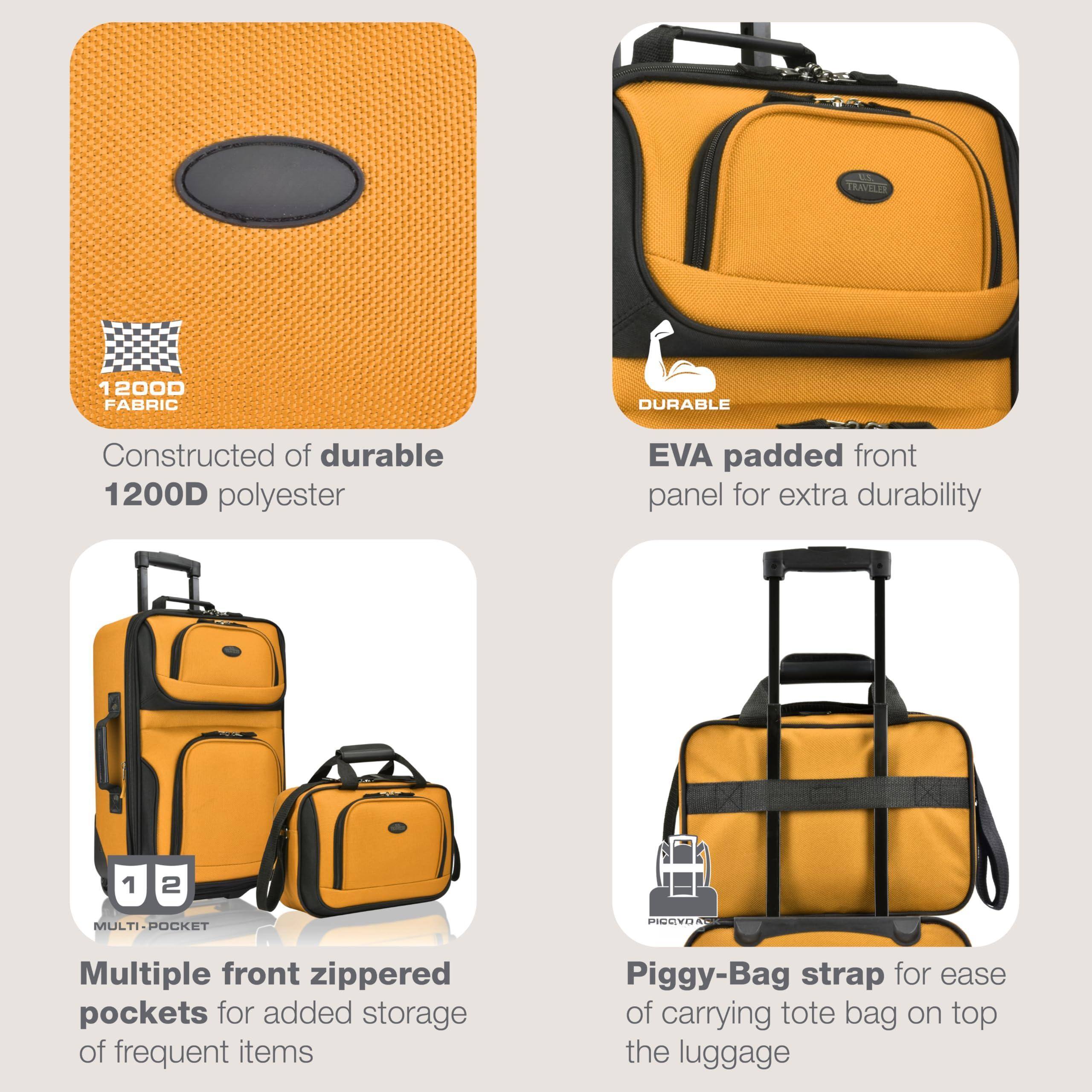 Dapper Styles Rio Fabric Expandable Carry on Luggage Rolling Suitcase ...
