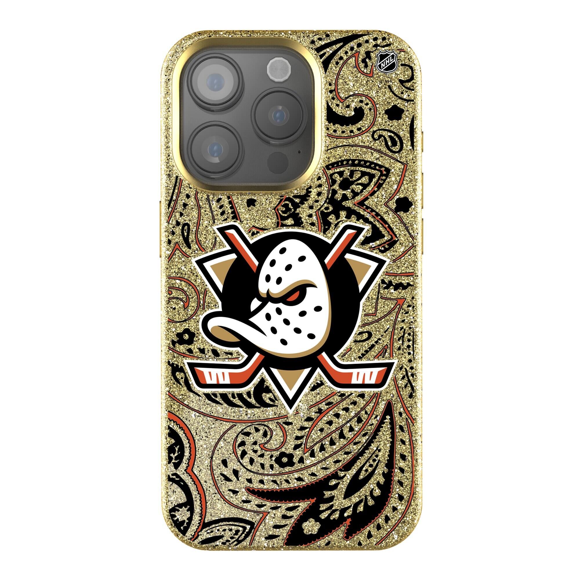 Keyscaper NHL Anaheim Ducks Paisley Bling iPhone Case 14 Pro Max Gold ...