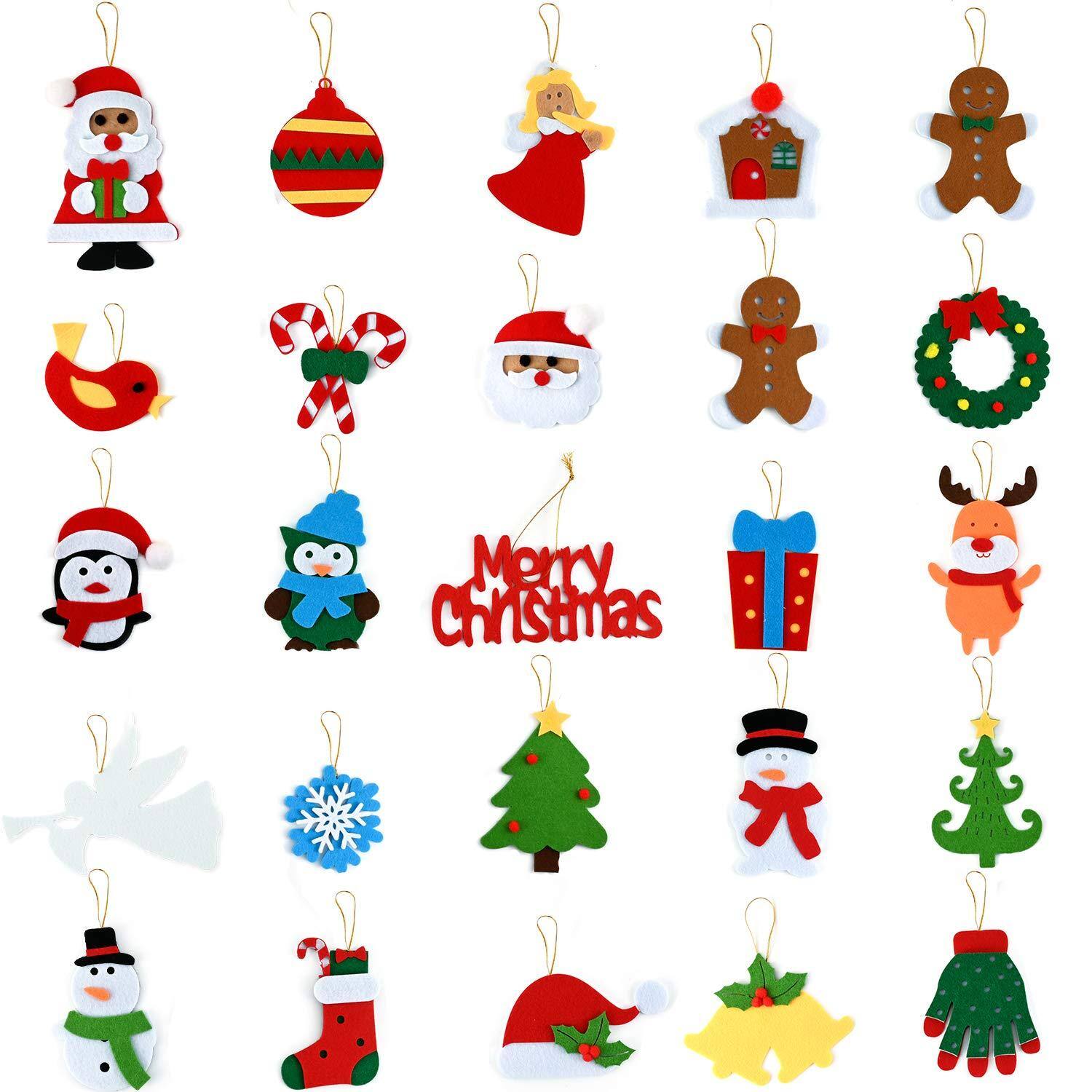 Paradigms Interiors Christmas Felt Ornaments Santa Snowman Angel ...