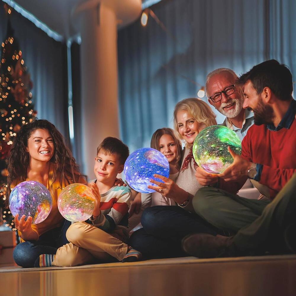 MOSZAR LLC 4.7" 16 Color 3D Moon Galaxy Lamp, LED Night Light Gift ...