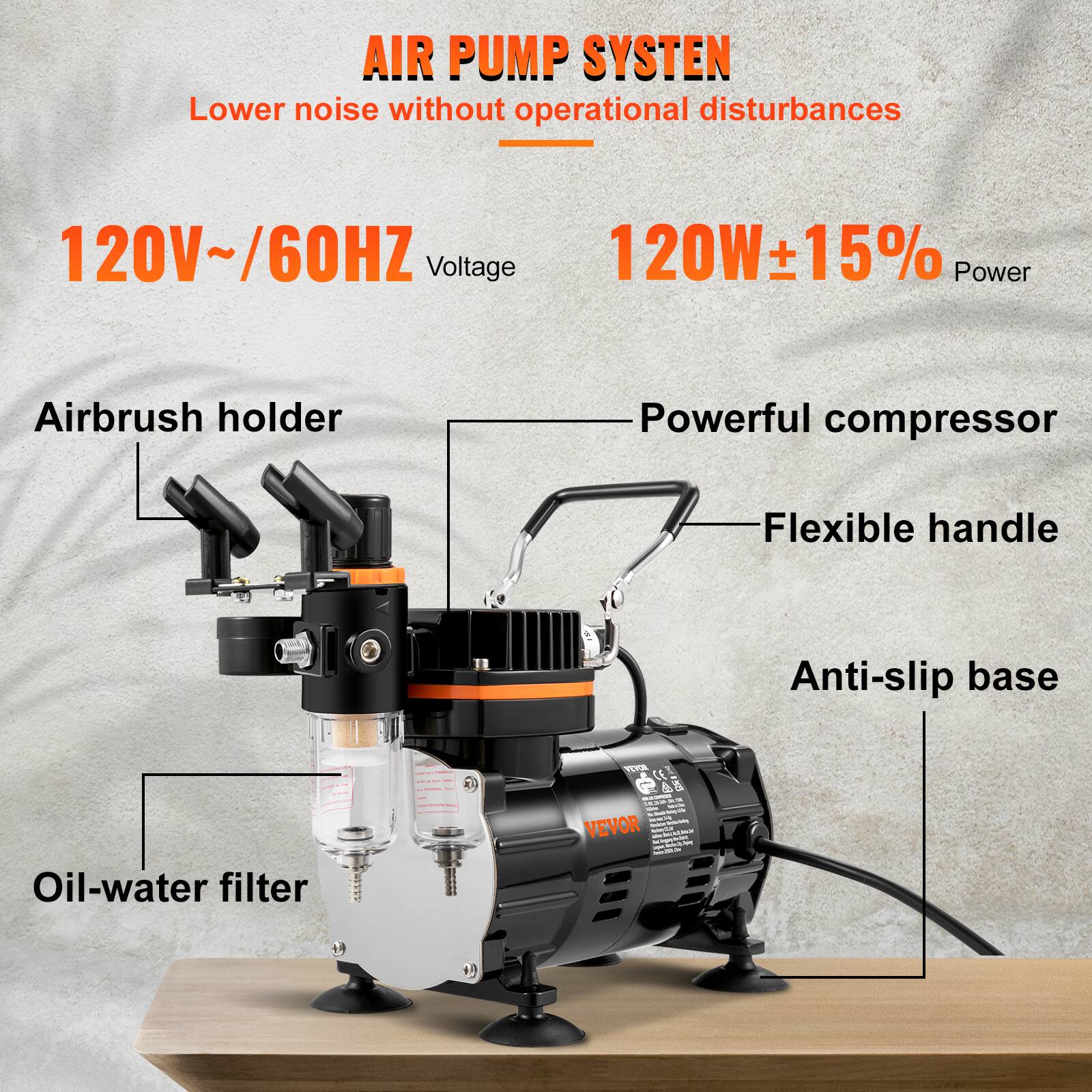 VEVOR Airbrush Ensemble, Expert Airbrush Kit with Compressor, Multi Use ...