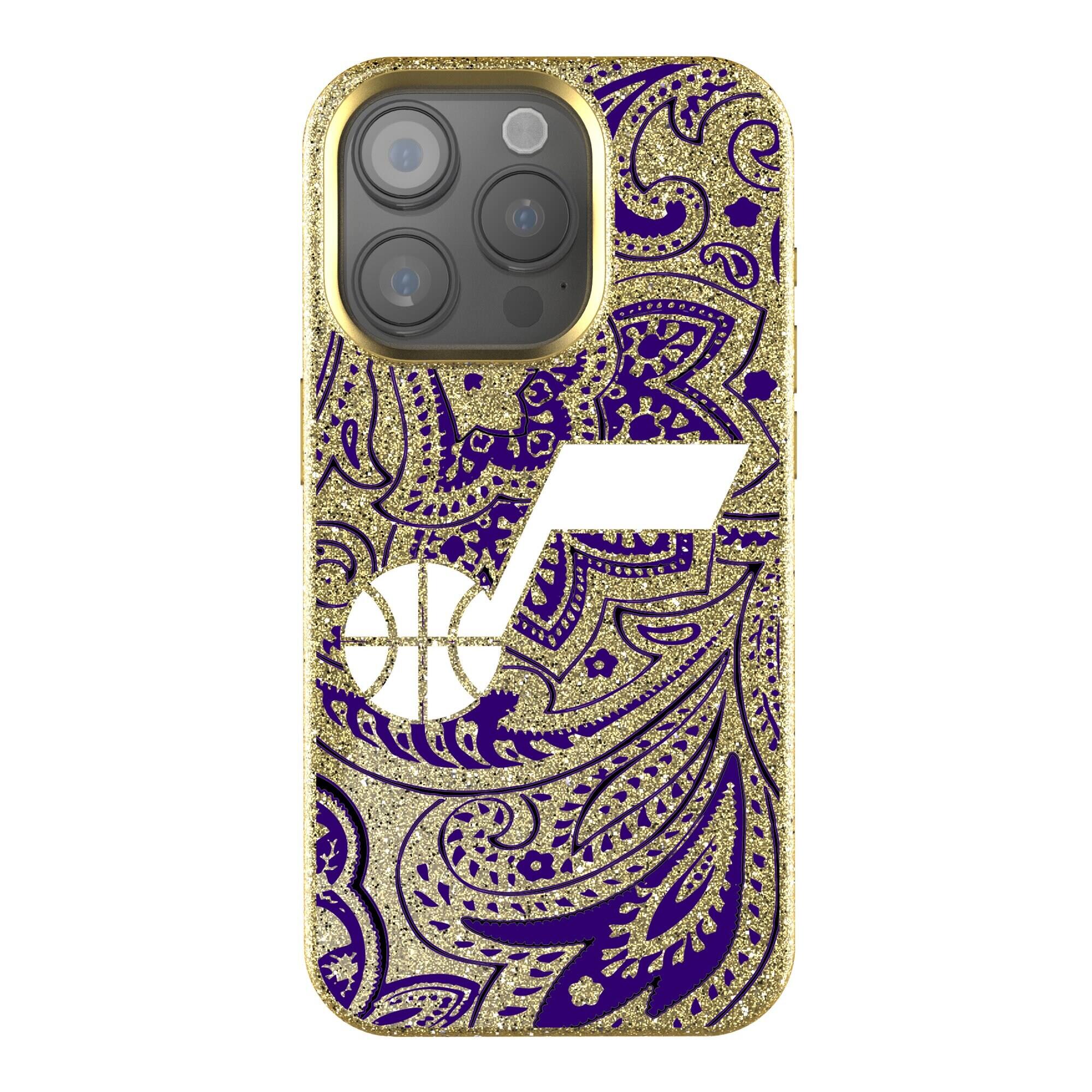 Keyscaper NBA Utah Jazz Paisley Bling iPhone Case 14 Pro Gold 202134416 ...