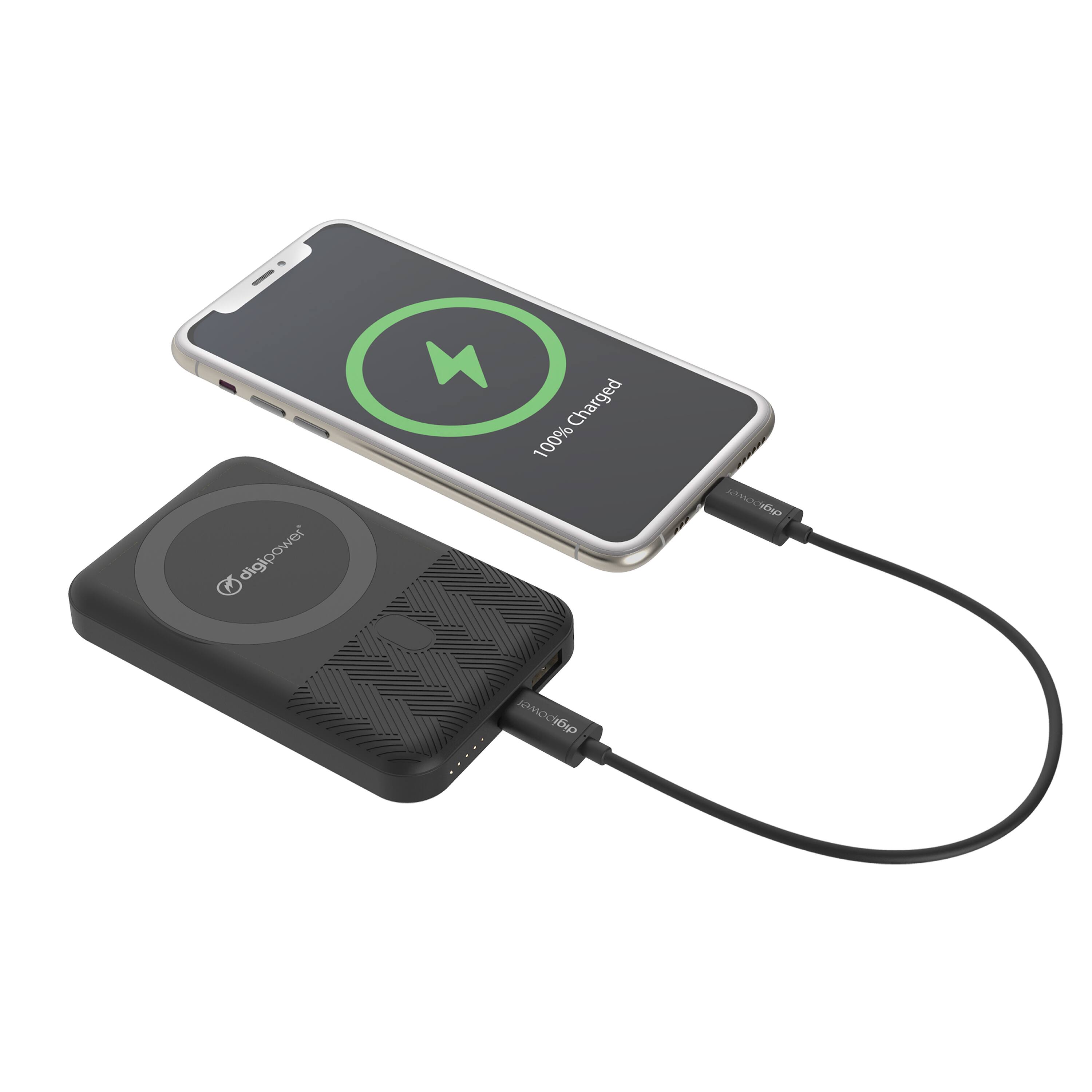 Digipower Re Fuel 10,000mAh MagSafe Power Bank – Wireless Charging with Built In Stand Black WPC ...