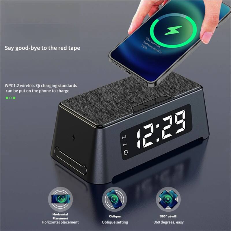 RISOKEYS Smart Alarm Clock Wireless Charger 4 in 1 Multi Function ...