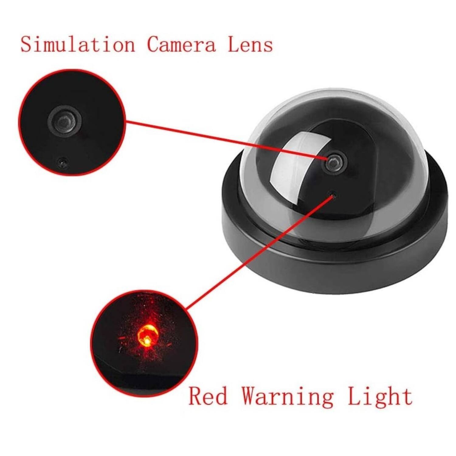 Auledio 2pcs Dome Emulation Security Camera Waterproof IR LED Flashing ...