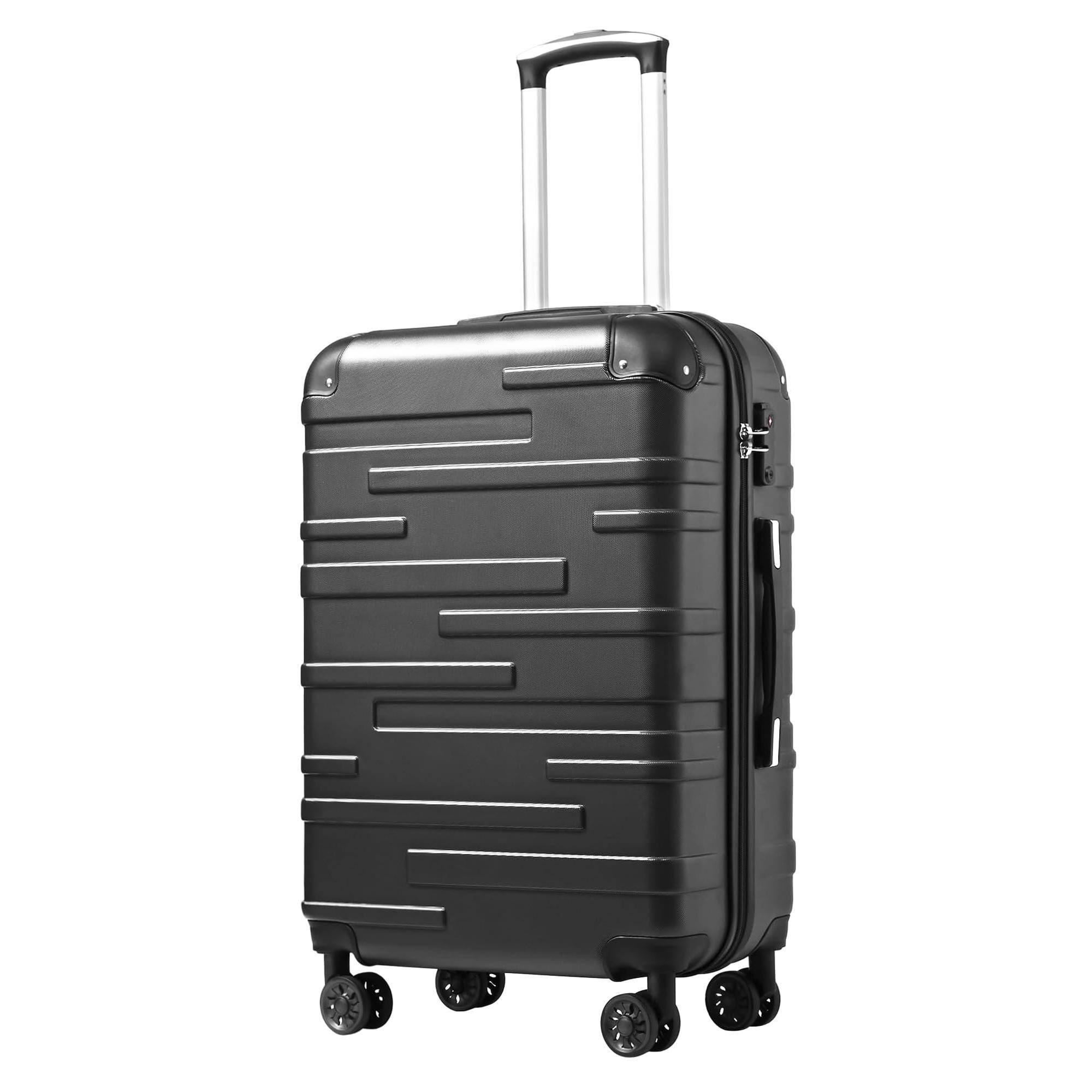 Dapper Styles Luggage Suitcase Carry on Hardside Travel Tsa Lock Spinner Telescopic Handle ...