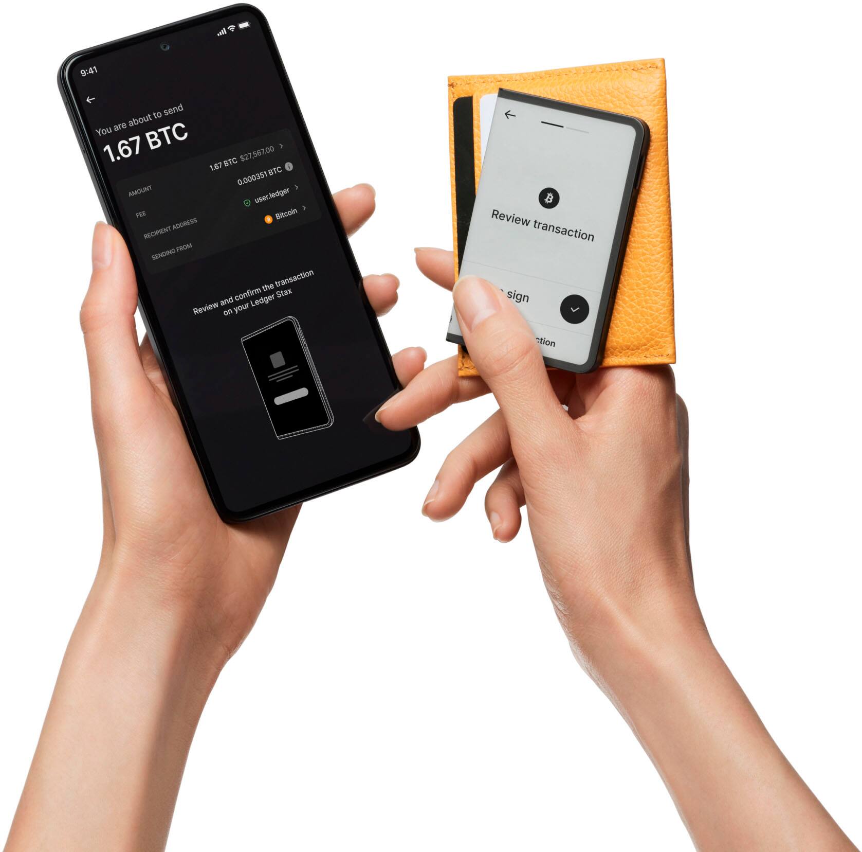 Ledger Stax Crypto Hardware Wallet with Folio Curved E Ink Touch Screen ...