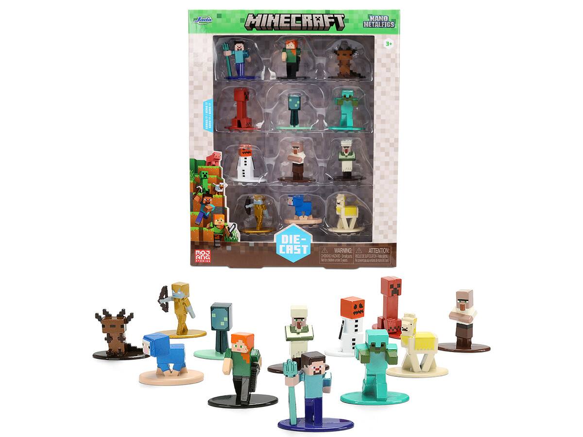 Set of 12 Diecast Figures "Minecraft" Video Game "Nano Metalfigs ...