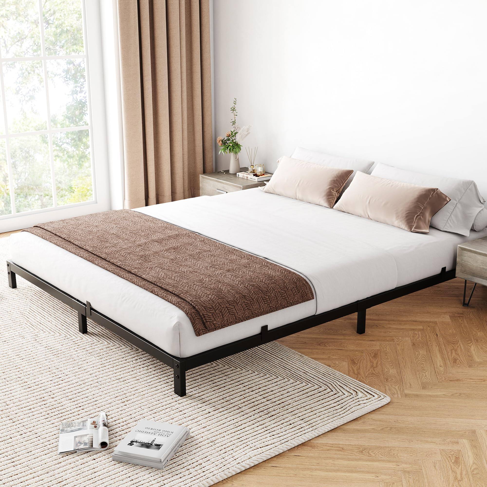 Acekool - 6-Inch Queen Frame, Low Profile Metal Platform , Mattress ...