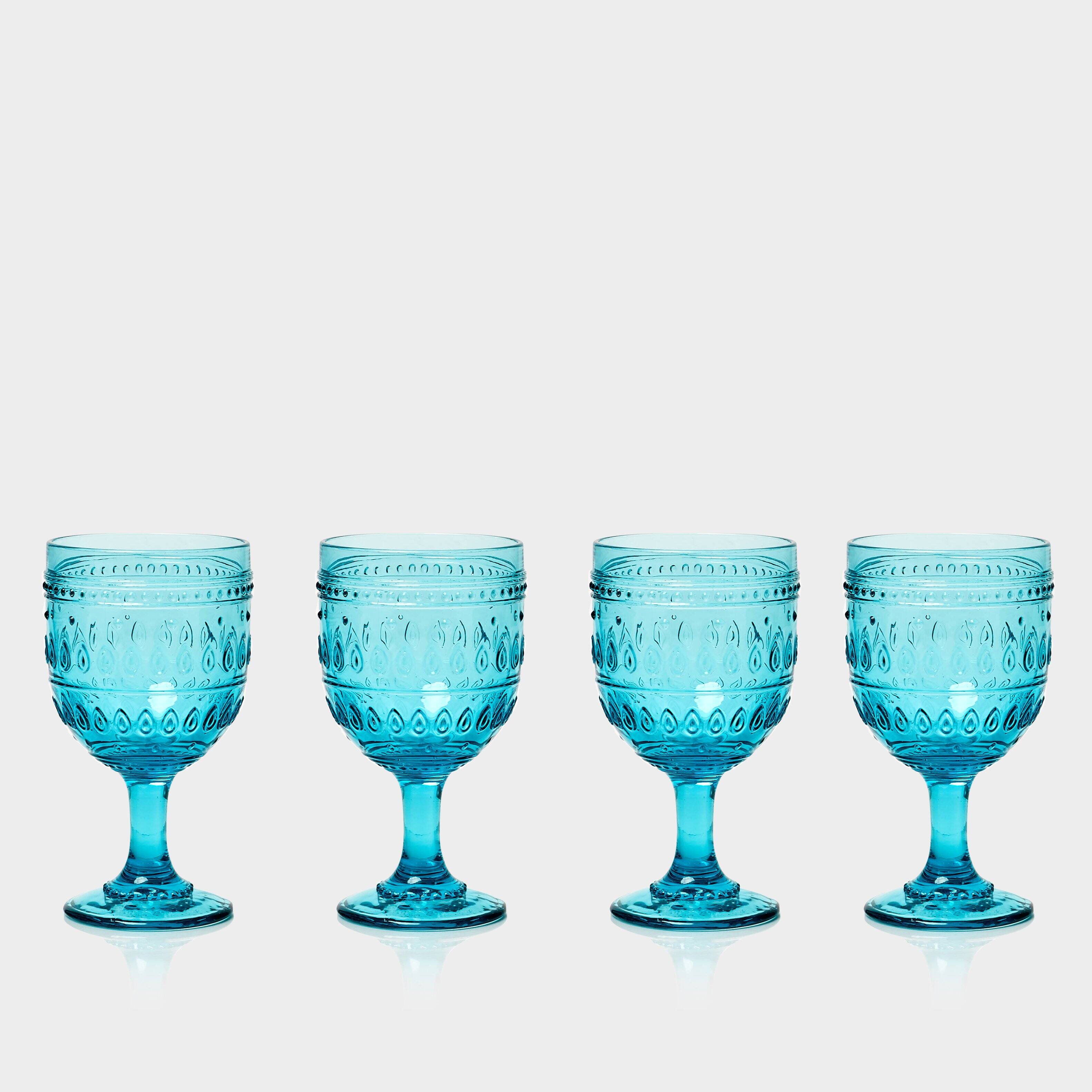 Euro Ceramica Home Fez 4 Piece Wine Goblet Set Turquoise Turqoise GL ...