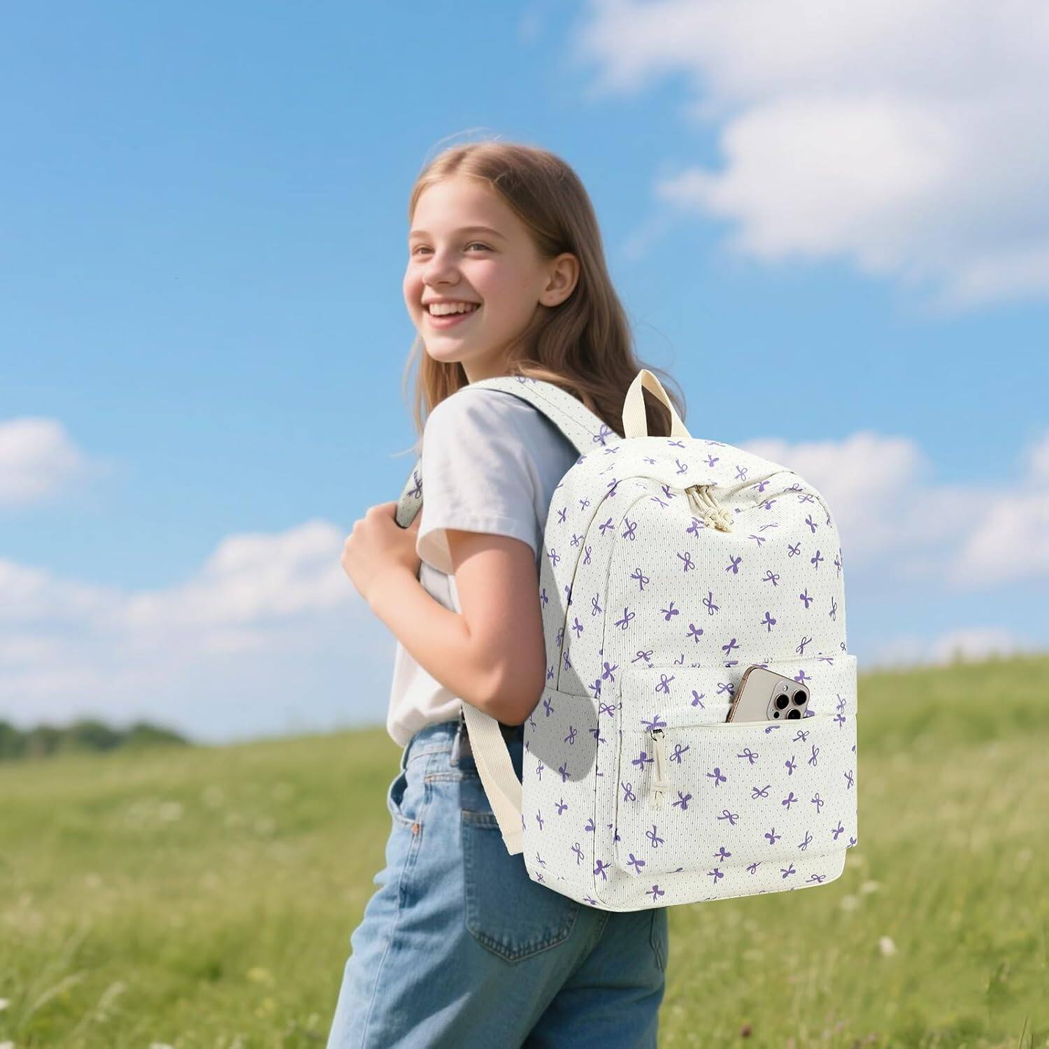 Live At Space LEDAOU Backpack Girls School Kids Bookbag Daypack Lunch ...