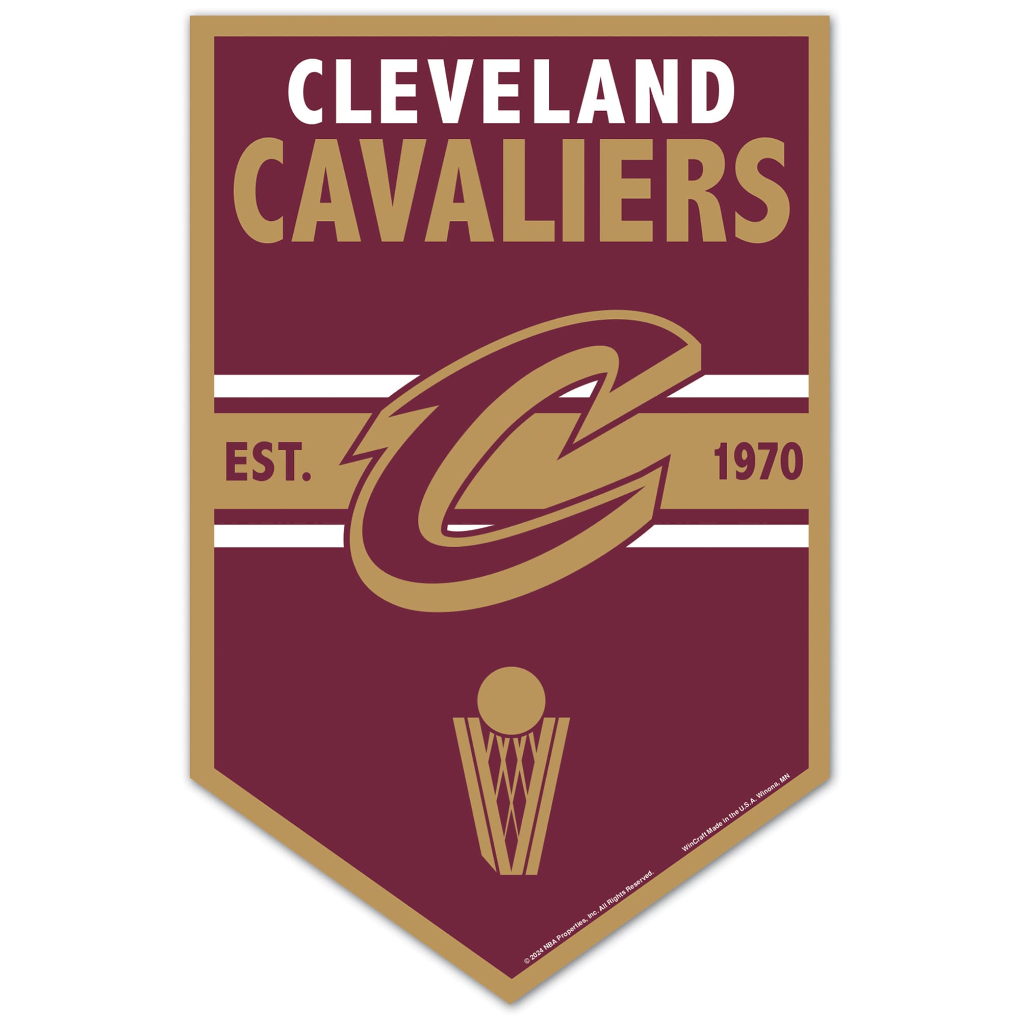 WinCraft Cleveland Cavaliers 11" x 17" Chevron Wood Sign Multicolor ...