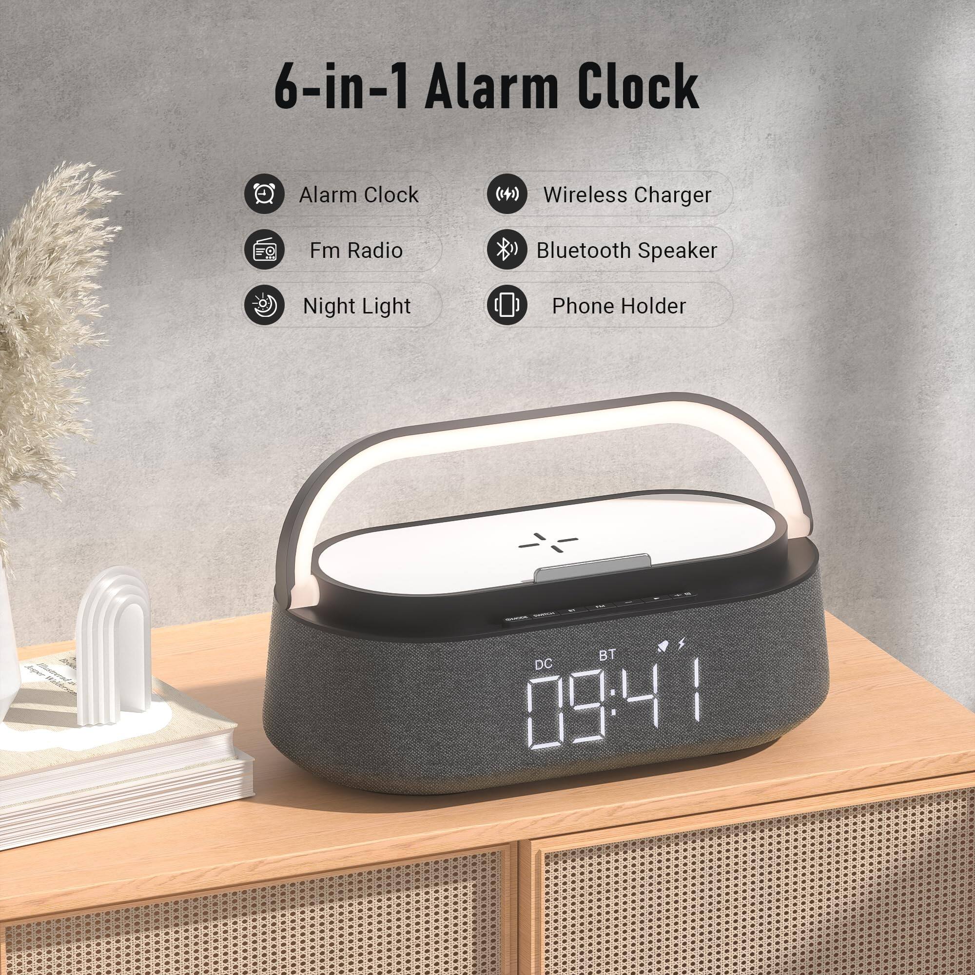 Pacoar Cade Night Light Led Bedroom Light Touch With Fast Wireless Fm ...