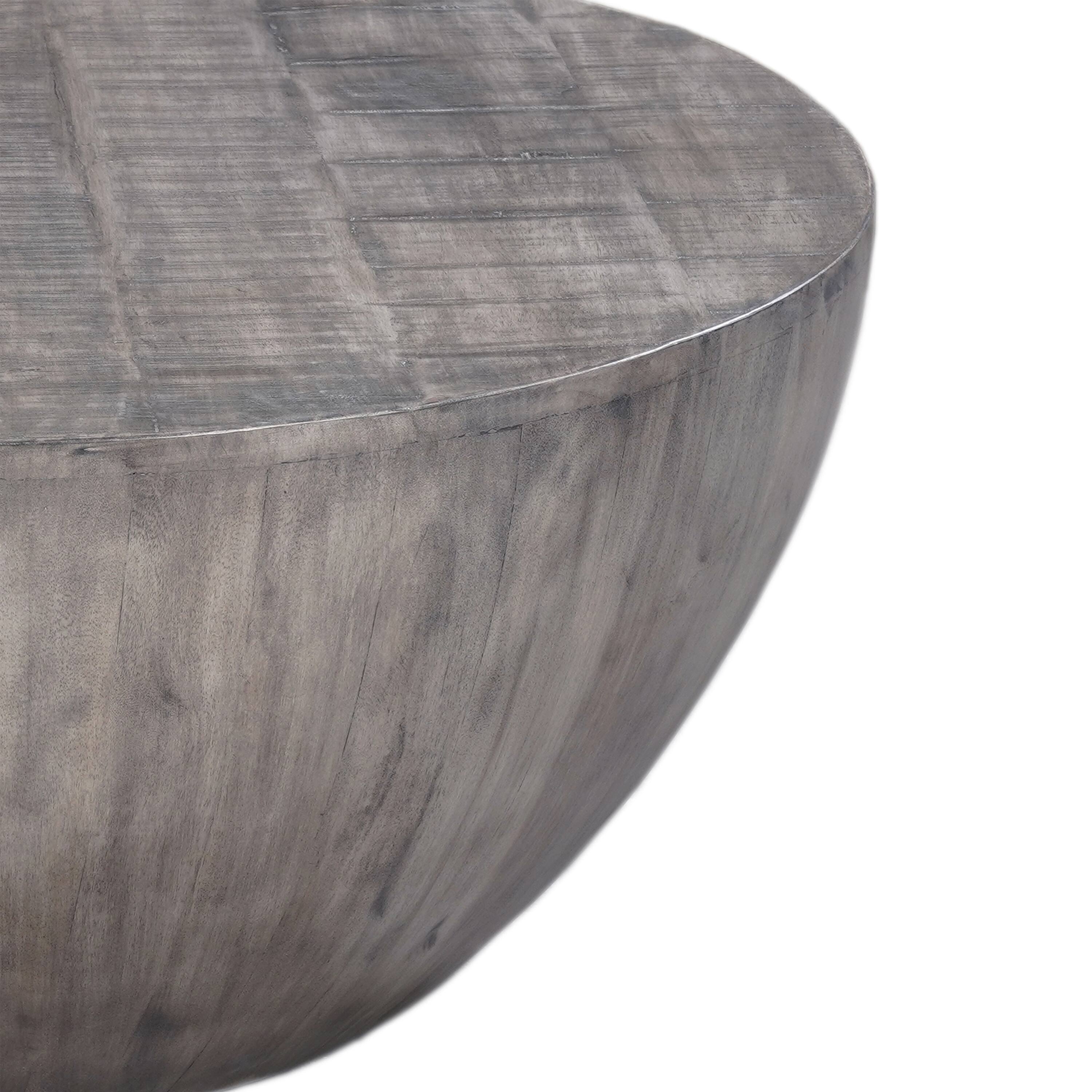 Manhattan Lane 36 Inch Round Coffee Table, Handcrafted Drum Shape Olive ...