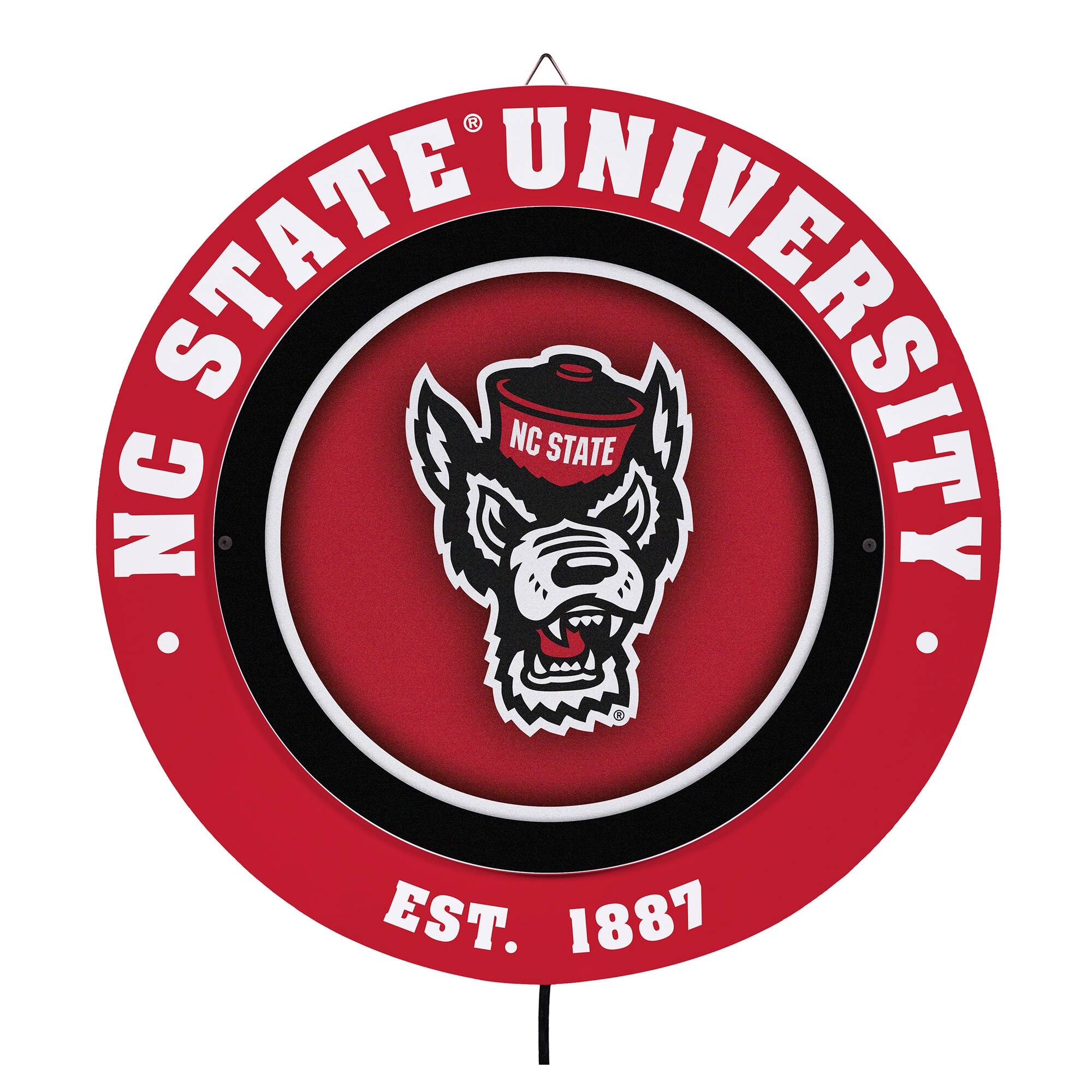 Evergreen Enterprises NC State Wolfpack 15" LED Round Metal Lit Wall ...