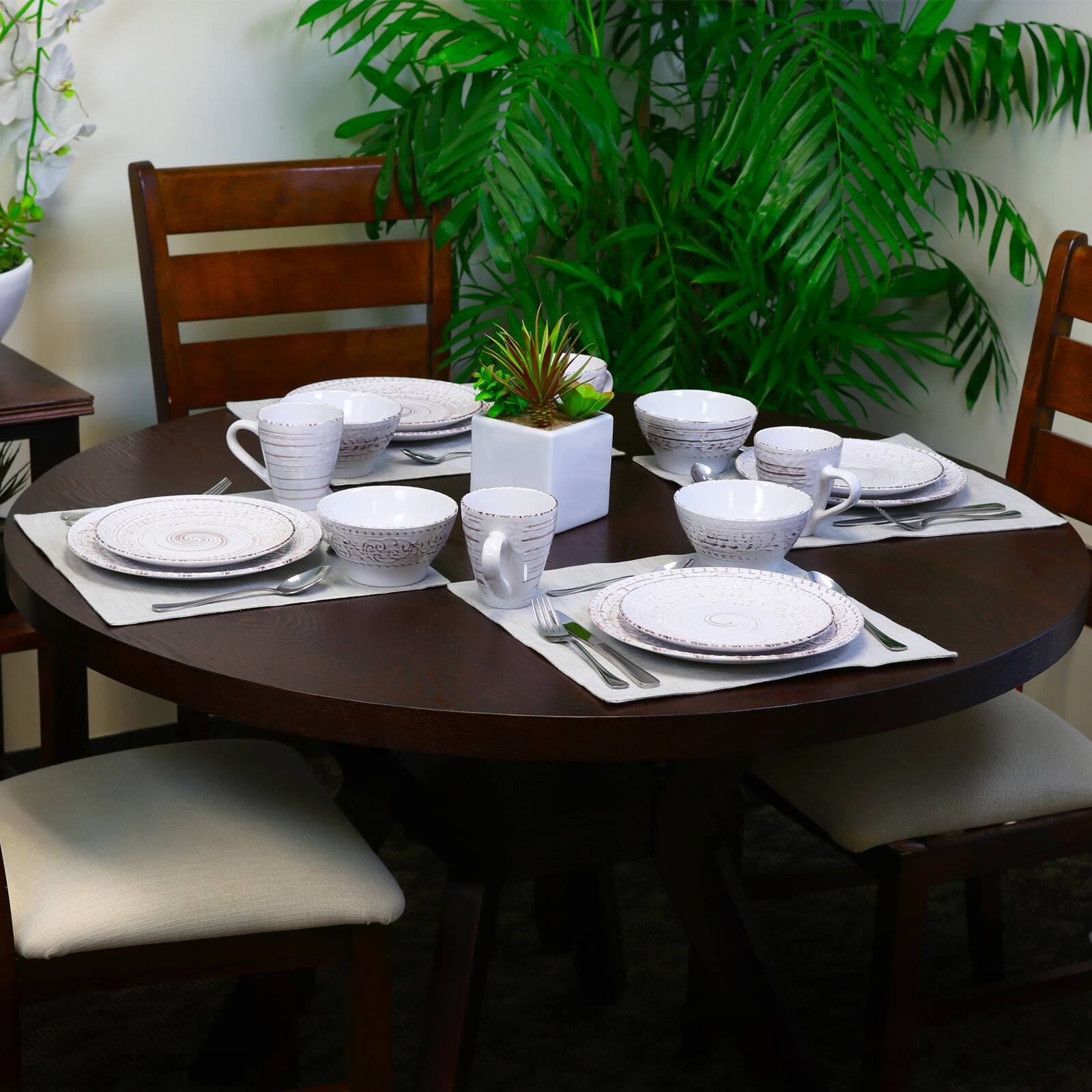 Elama Malibu Sands 16 Piece Dinnerware Set Shell 310102700M - Best Buy