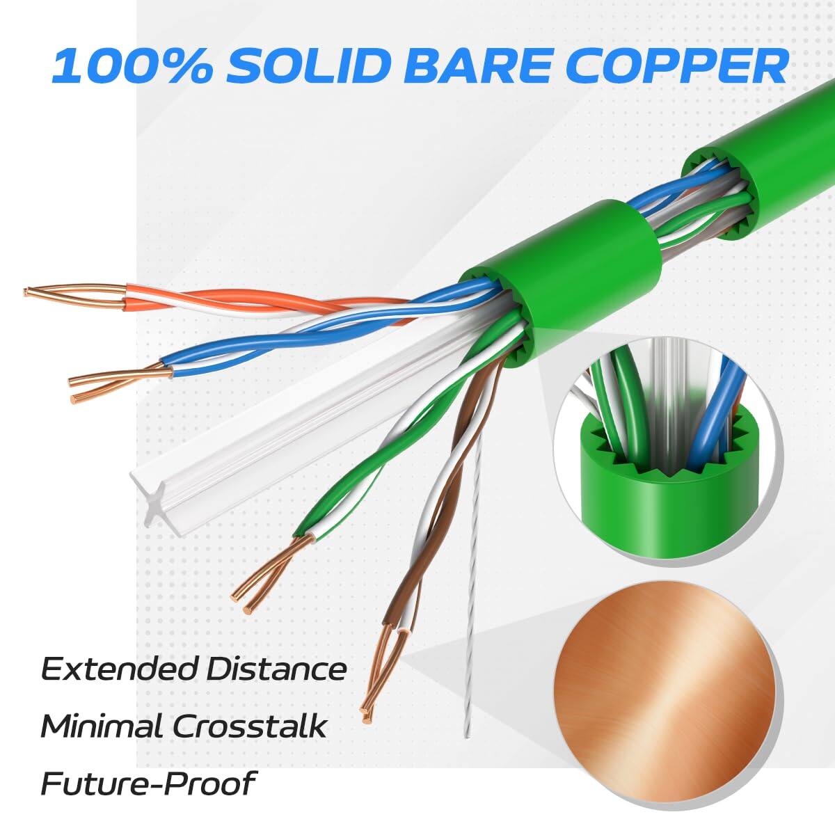 Cables Direct Online Cat6A Ethernet Cable 1000ft Bulk 23AWG Solid Bare ...