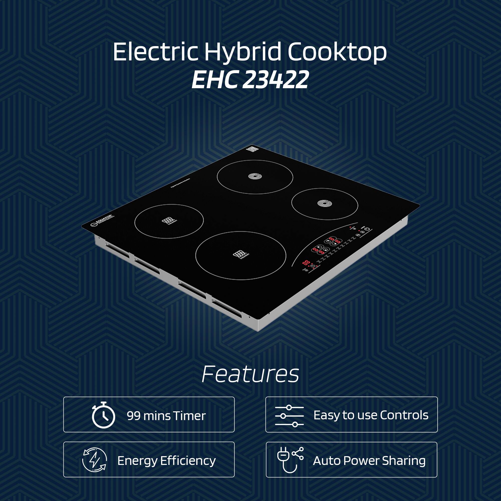 Equator 24" Built in Electric Cooktop | Hybrid Ceramic & Induction 4 ...