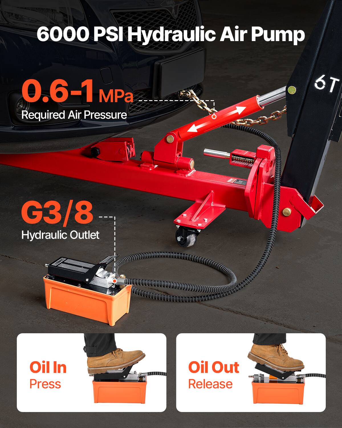 VEVOR Auto Body Frame Puller Straightener, 6T Tension Car Body Repair ...
