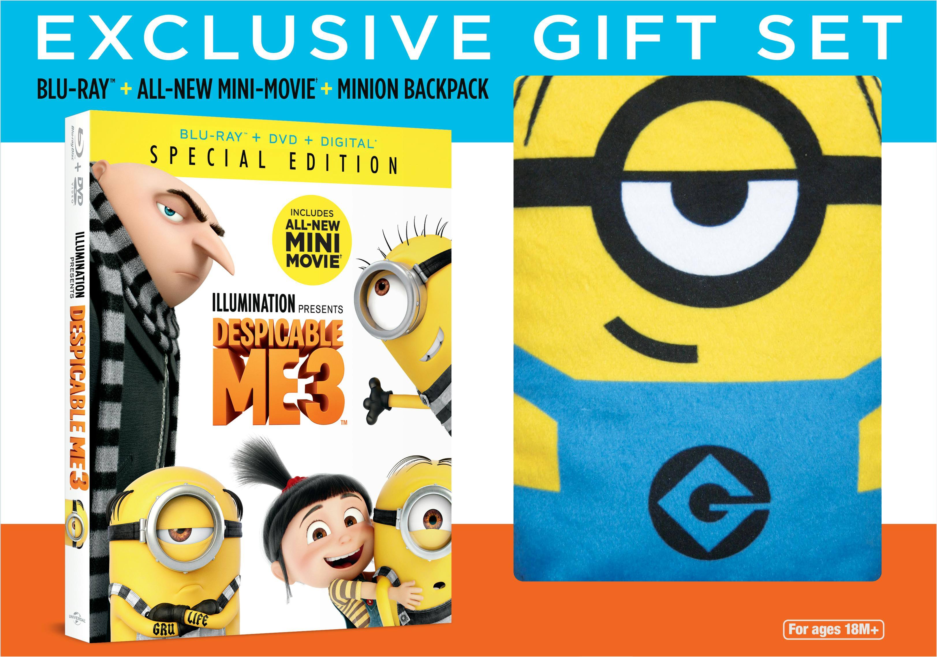 Despicable Me 3 (Exclusive Backpack Gift Set) [Blu ray] [Standard ...