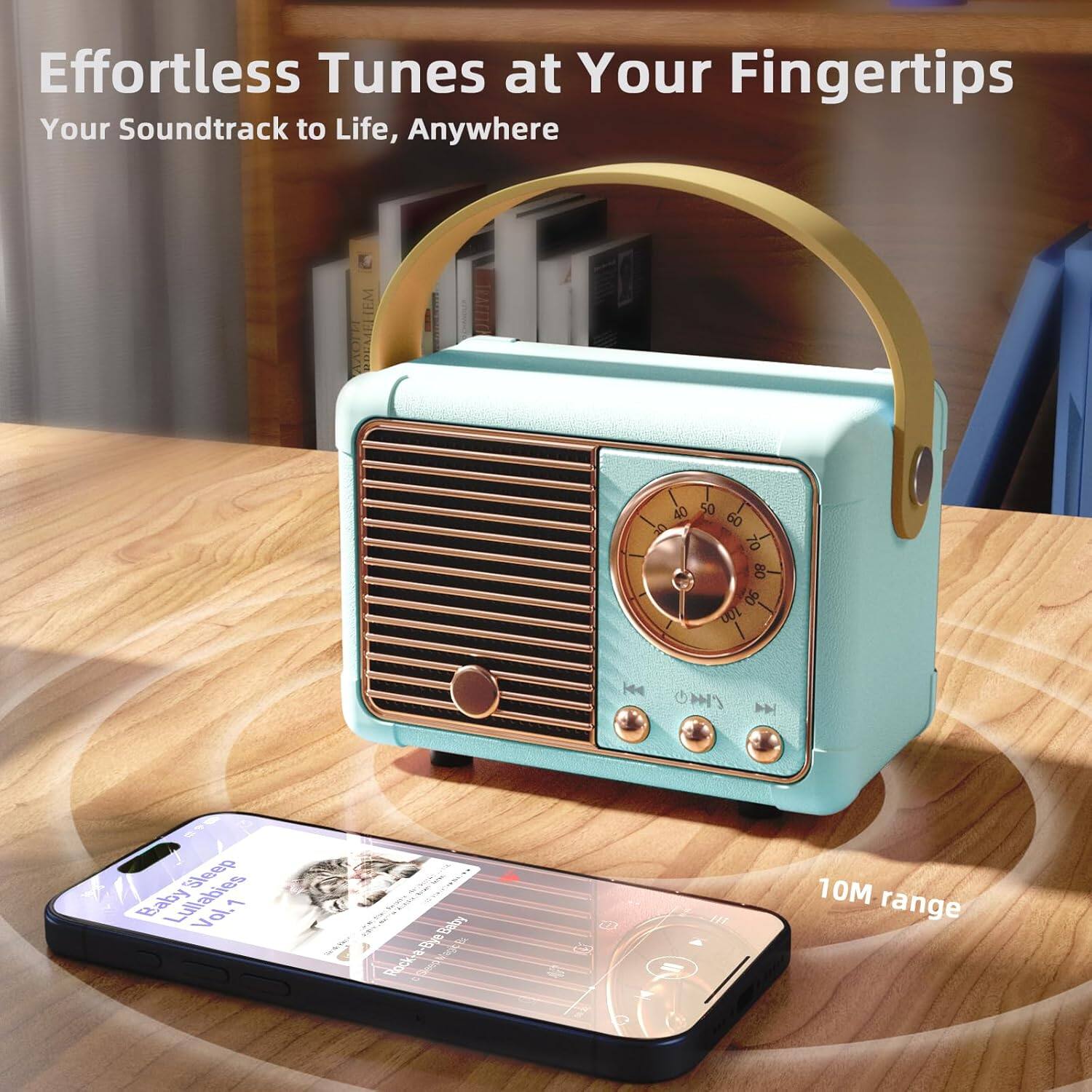 Stamp n Camp Retro Mini Speaker Vintage Decor Aesthetic Portable ...