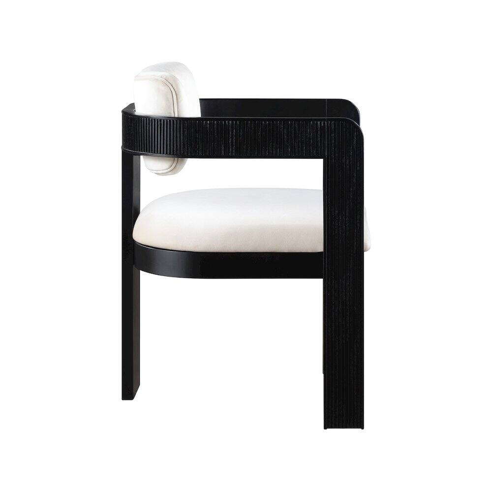 Meridian Furniture Sacha Cream Velvet Dining Chair, Set of 2 Beige ...