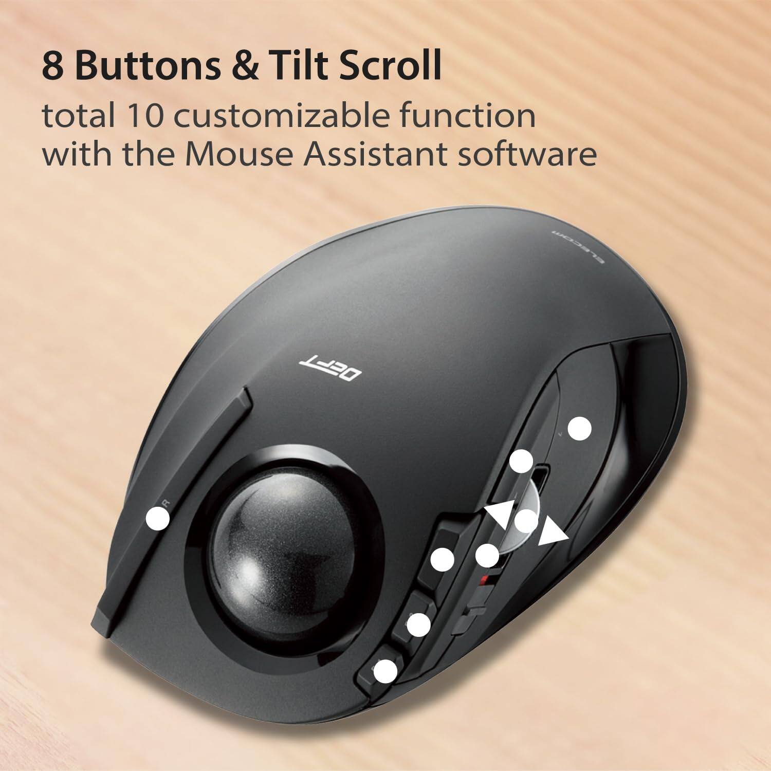HM 1810 Deft Trackball Mouse 4ghz Finger Control button Function With ...