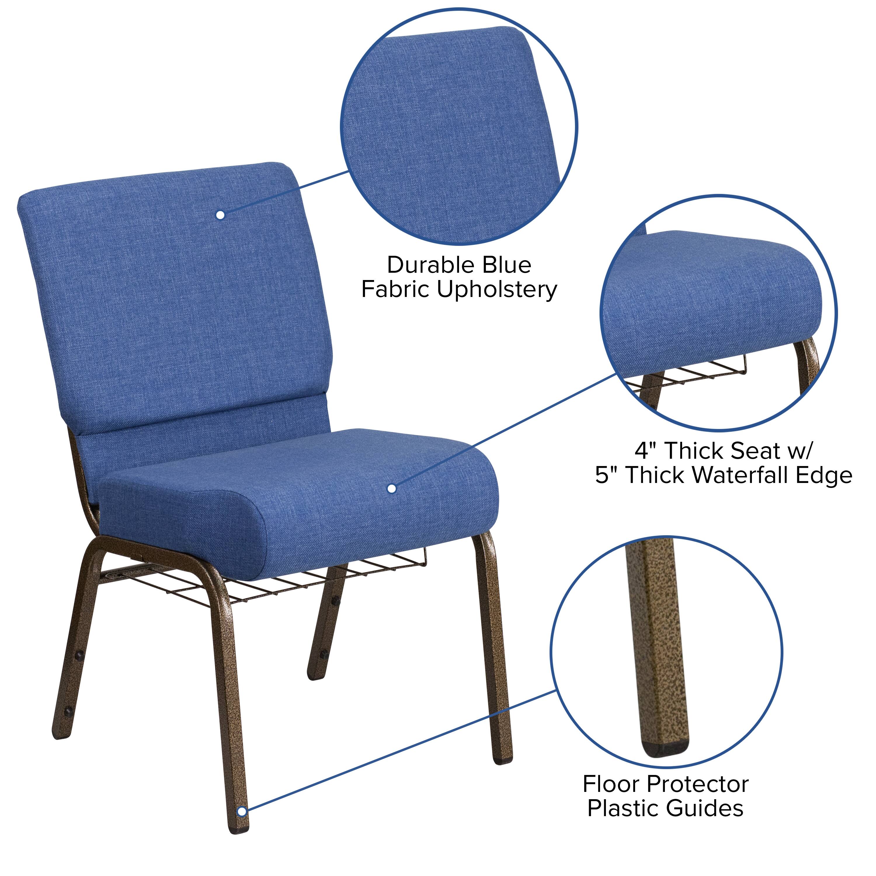 Emma + Oliver 21"W Church/Reception Guest Chair with Communion Cup Book ...