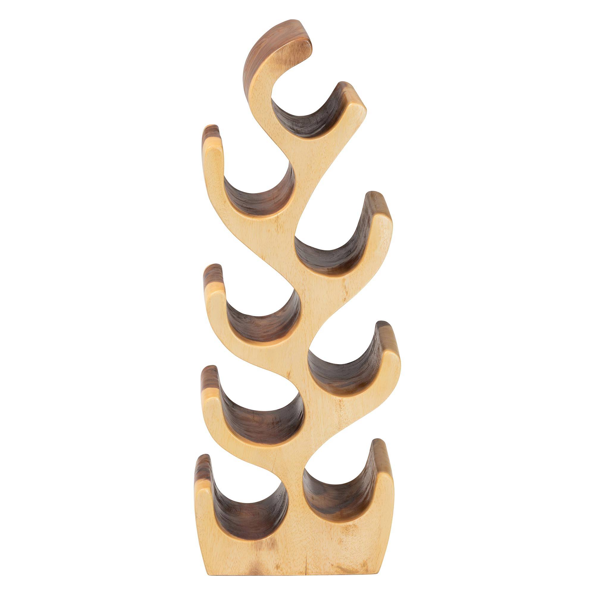 bali & pari Matana Suar Wood Wine Rack with 8 Bottle Capacity Natural ...
