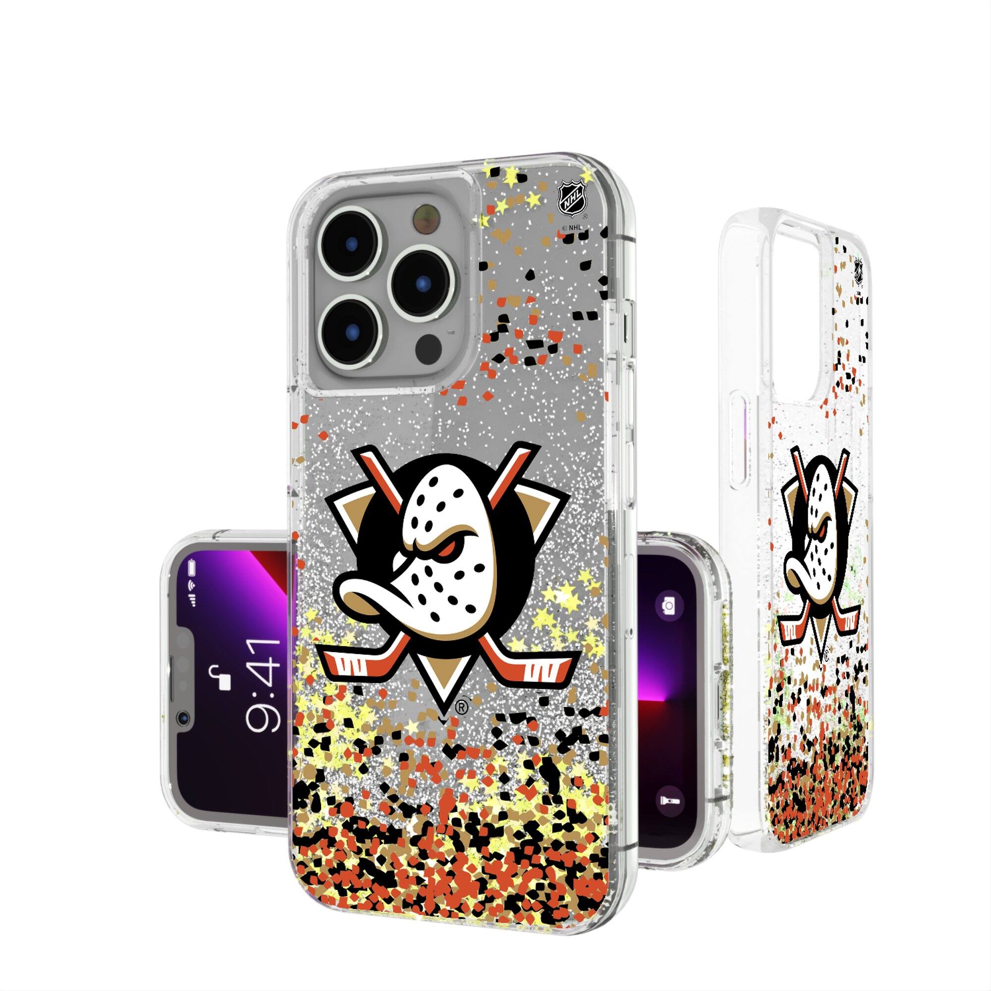 Keyscaper NHL Anaheim Ducks iPhone Confetti Glitter Case Multicolor ...
