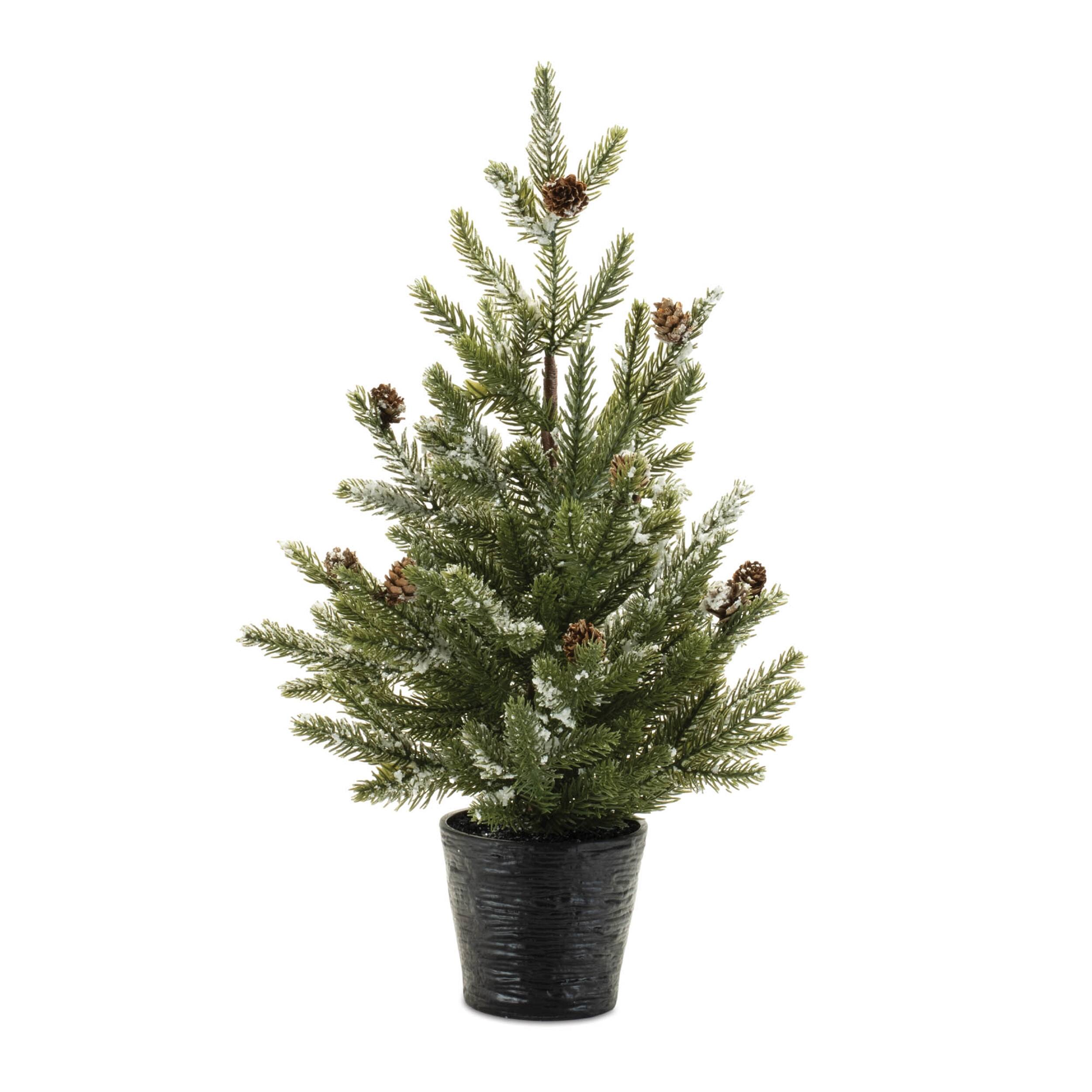 BreeBe Potted Mini Pine Tree (Set of 2) Green, Black 95023DS - Best Buy