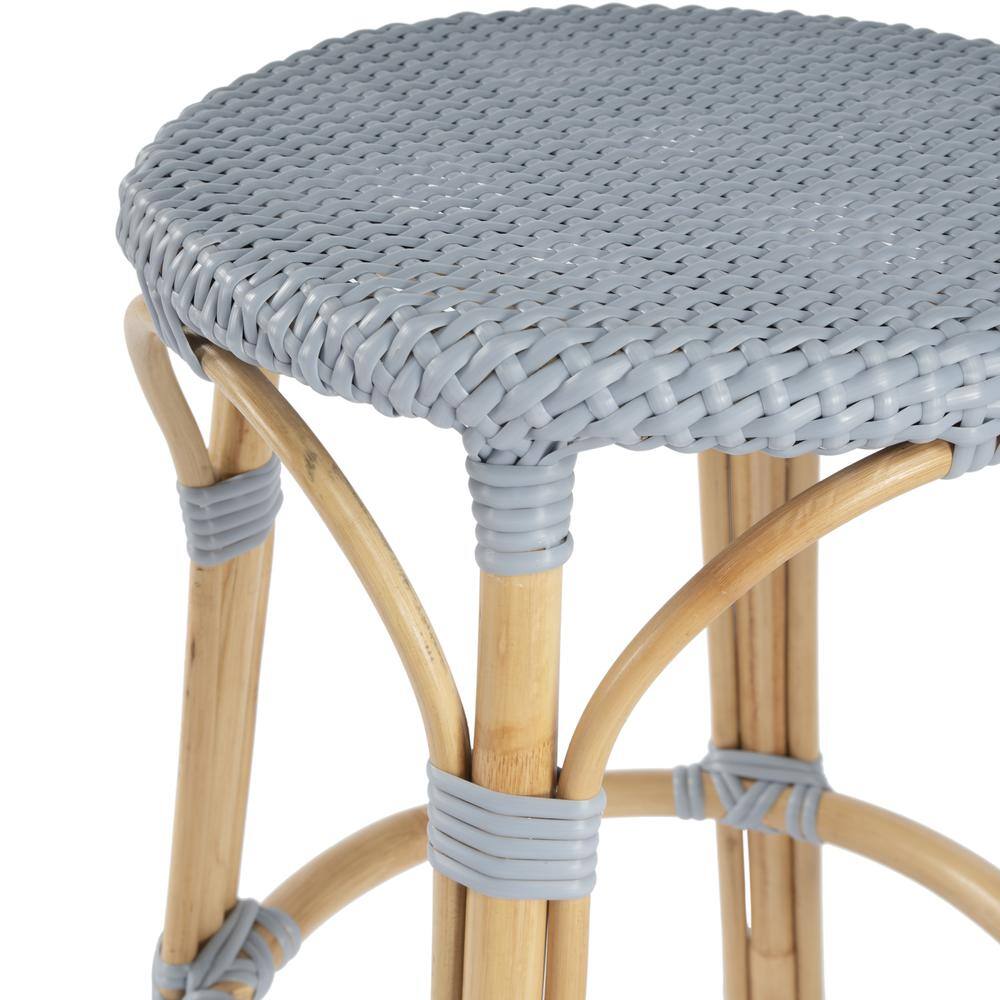 Butler Specialty Tobias Rattan Round 24" Counter Stool Baby Blue ...