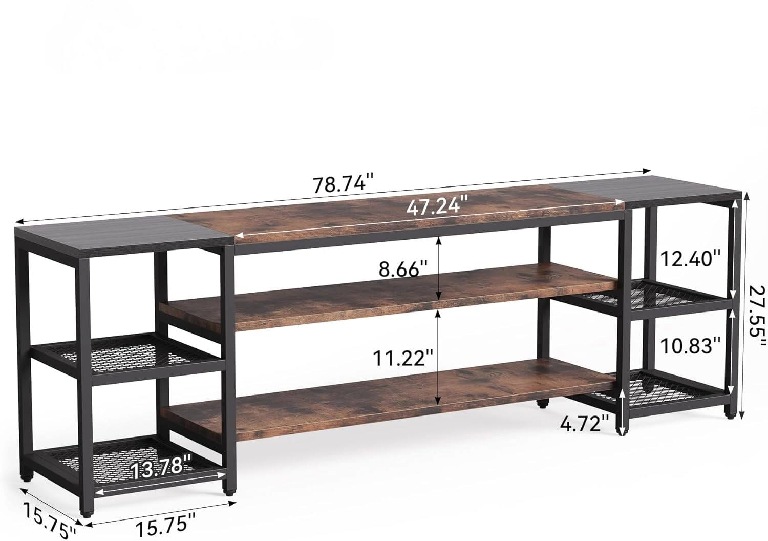 TinyHomie 78.7in Extra Long TV Stand for 85+ Inch TVs Modern Farmhouse ...